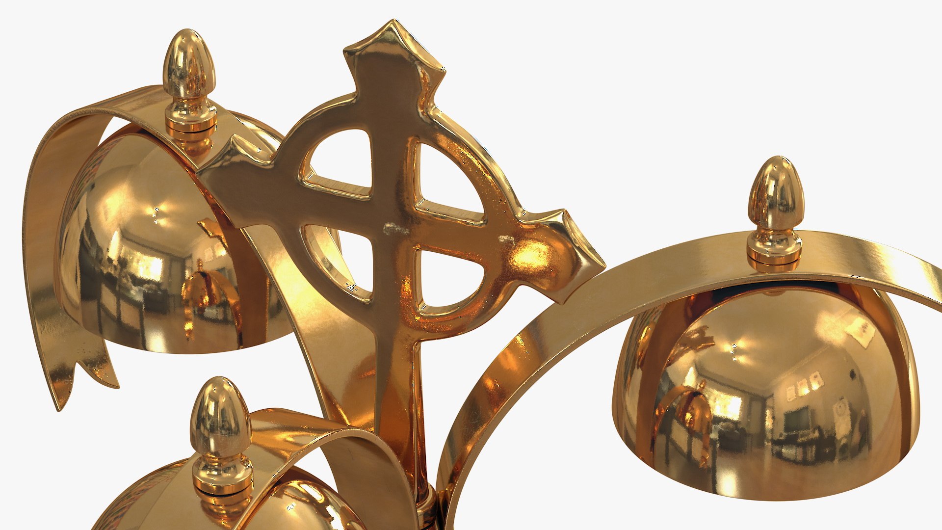 Golden liturgical bell 3 3D model - TurboSquid 1686392