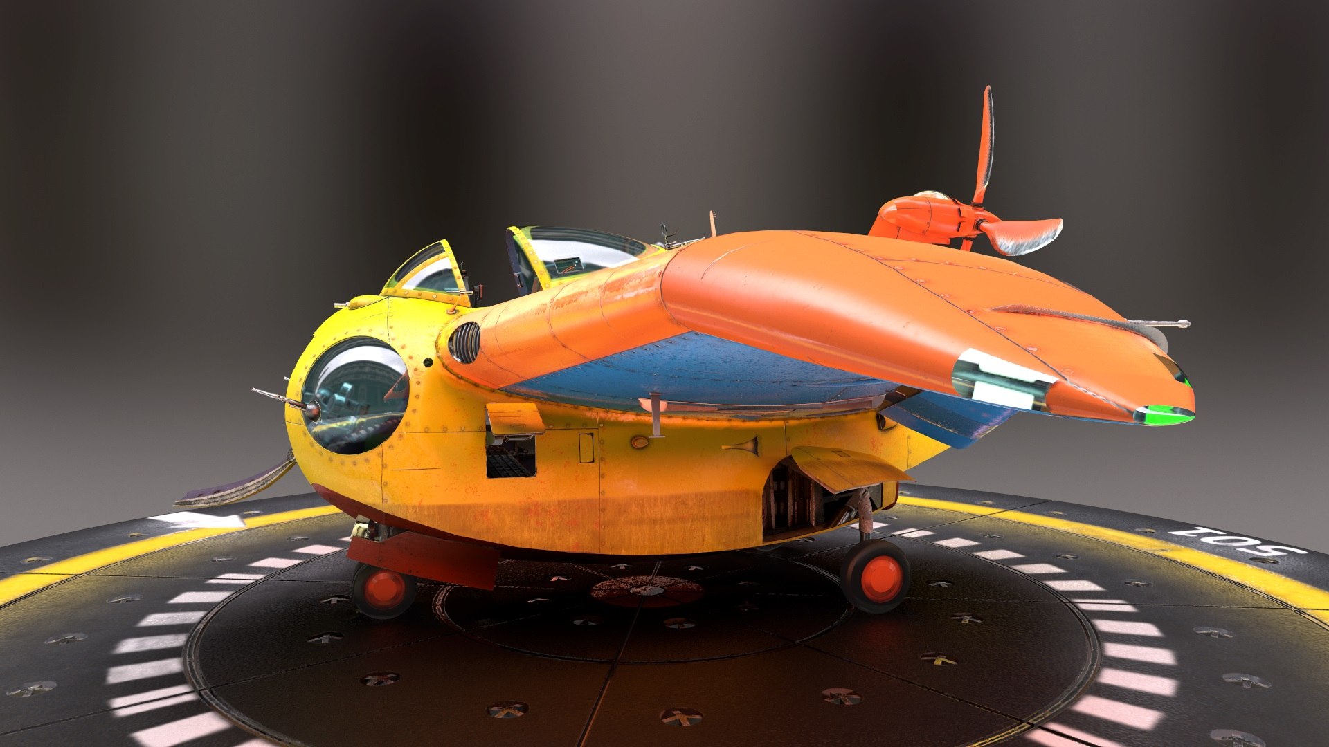 3D Anime Falco Flying Boat - TurboSquid 1579936