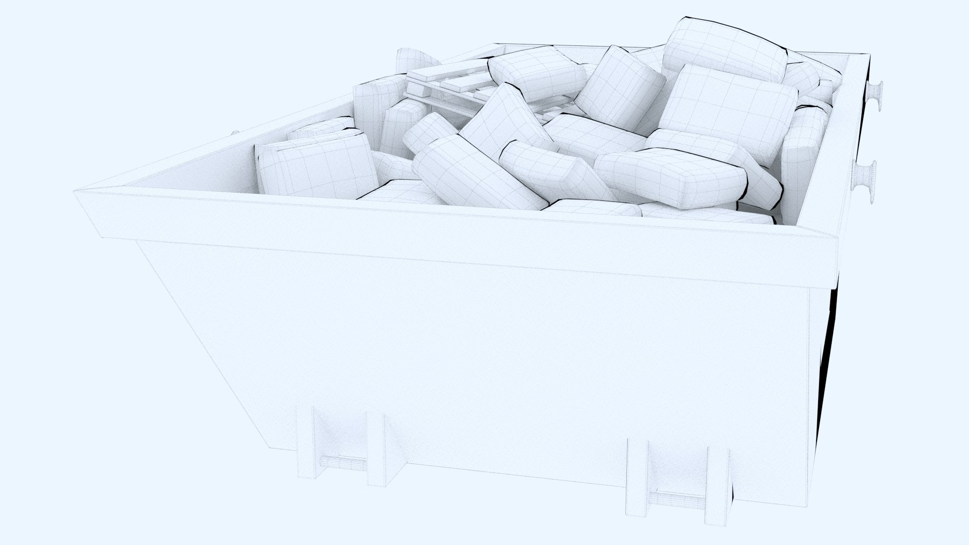 3D Industrial Container With Concrete Sacks Model - TurboSquid 1966375