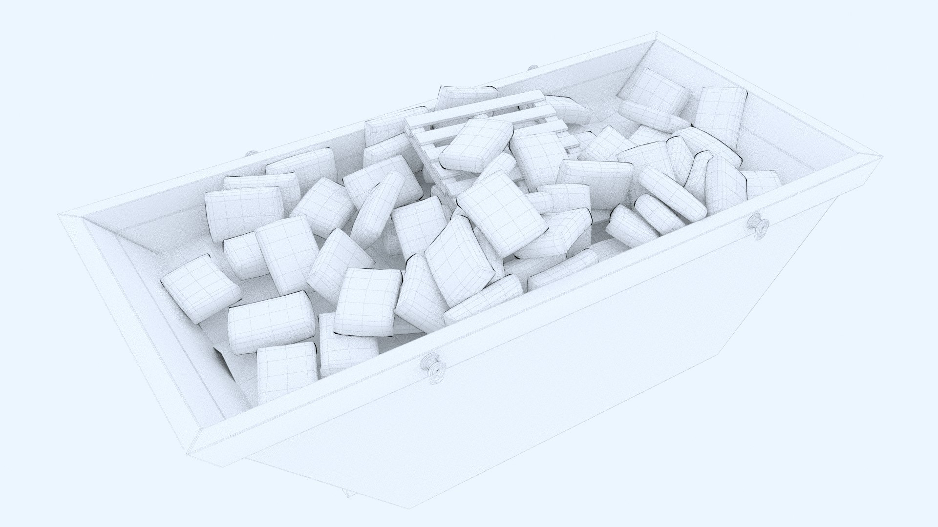 3D Industrial Container With Concrete Sacks Model - TurboSquid 1966375