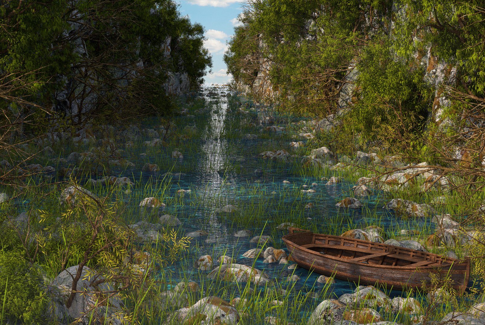 Landscape River Nature 3D - TurboSquid 1540464