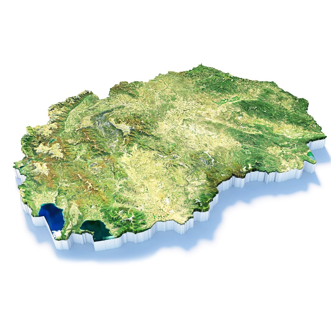 3D North Macedonia Terrain Map - TurboSquid 2336557