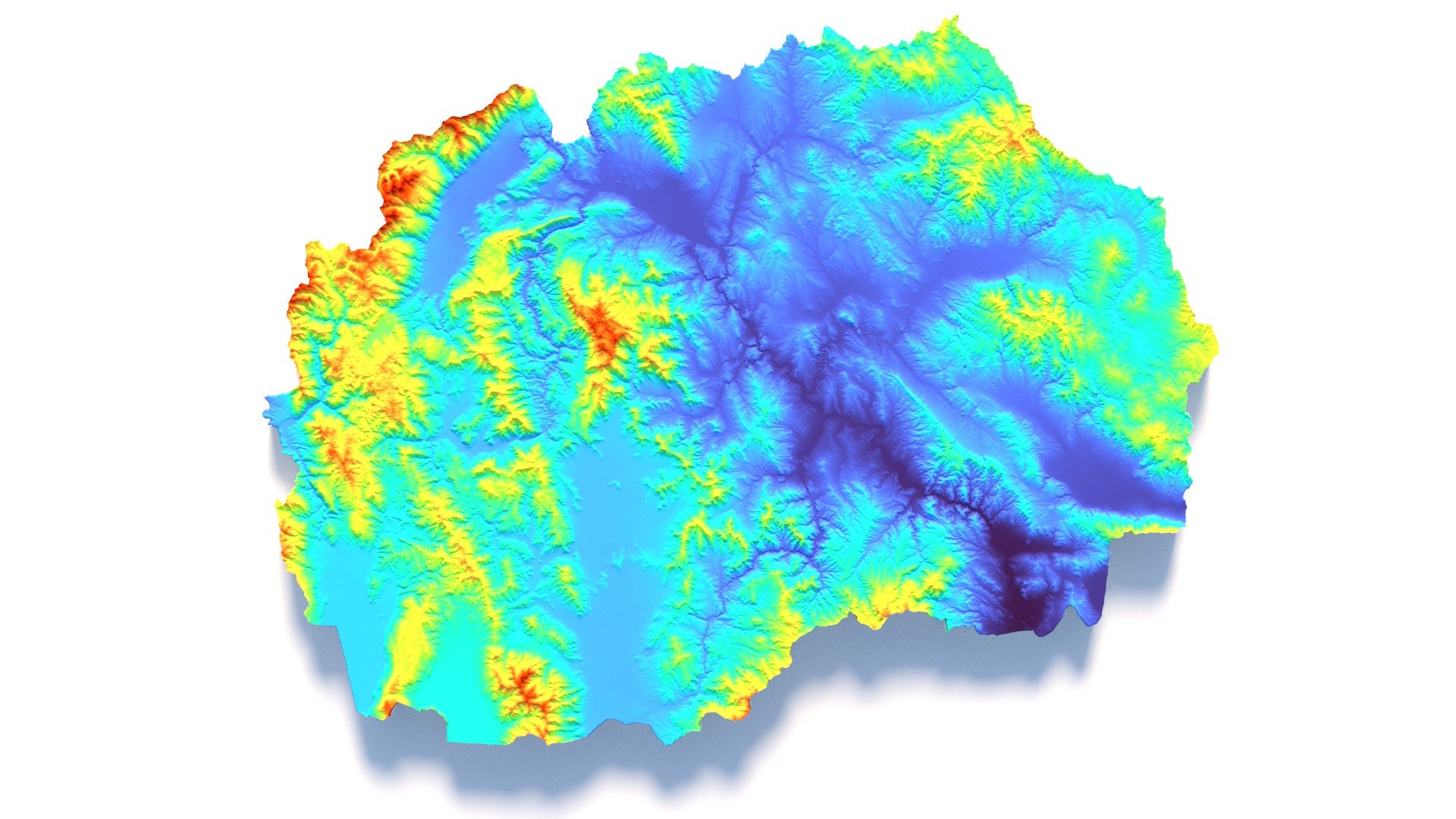 3D North Macedonia Terrain Map - TurboSquid 2336557