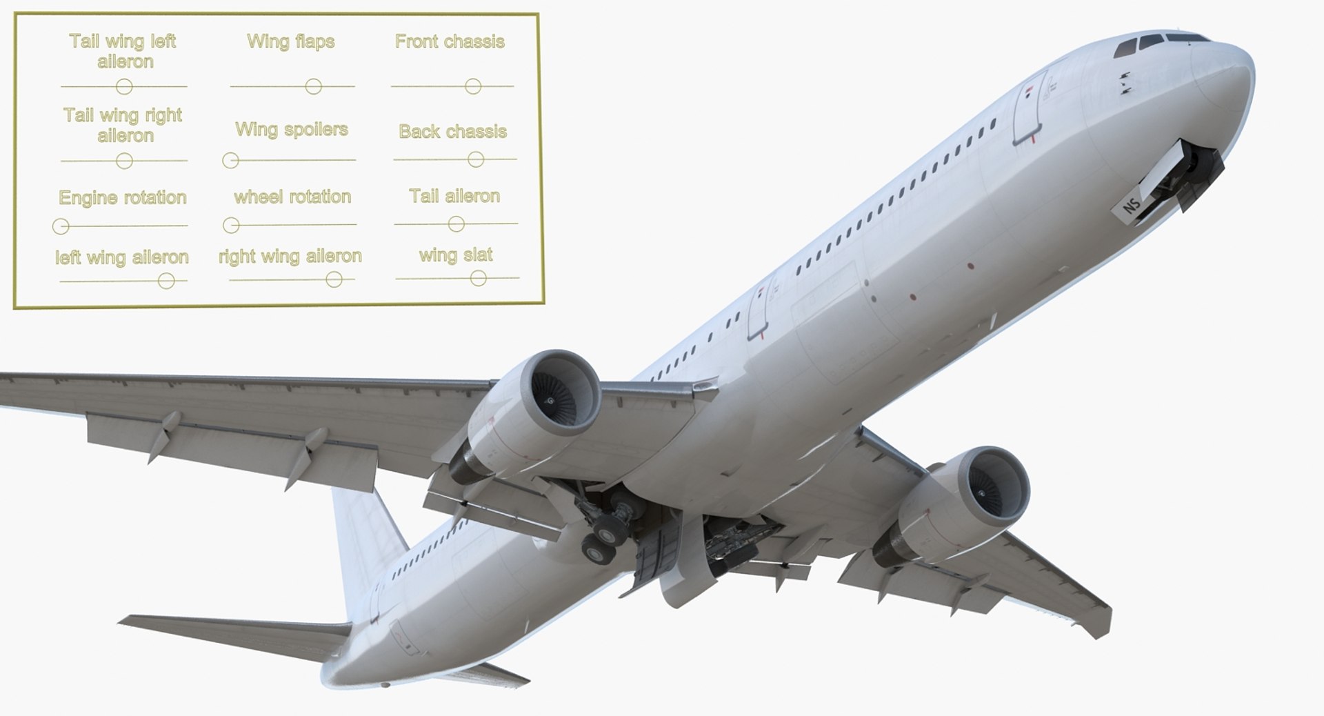 Boeing 767-400er generic rigged 3D model - TurboSquid 1234462