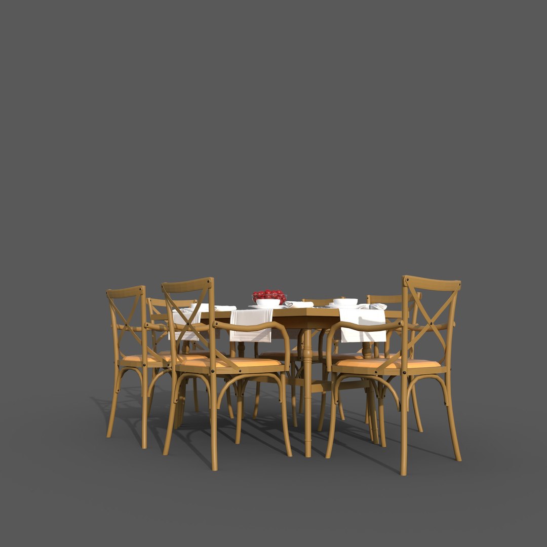 3D Model Dinner Table - TurboSquid 2108133