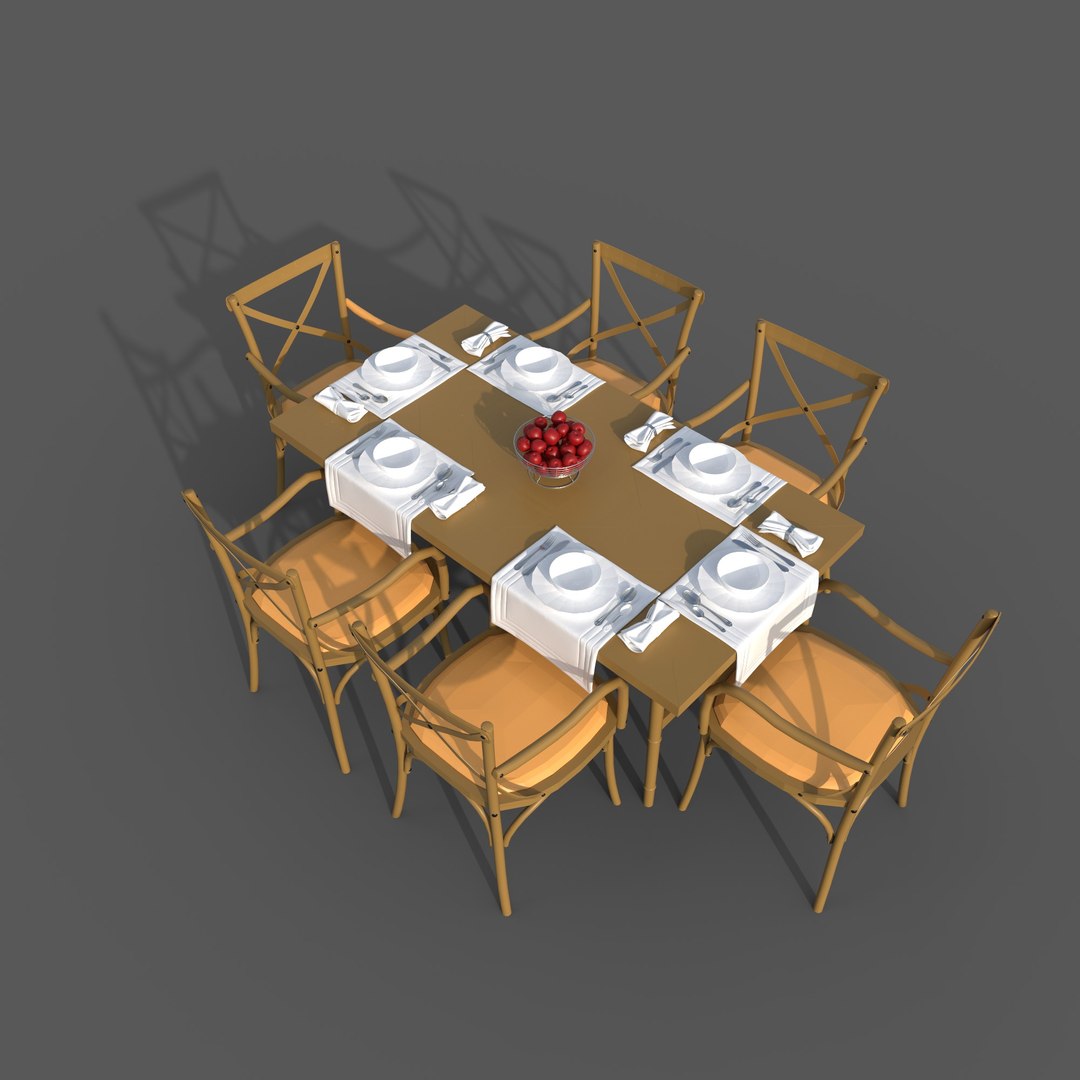 3D Model Dinner Table - TurboSquid 2108133