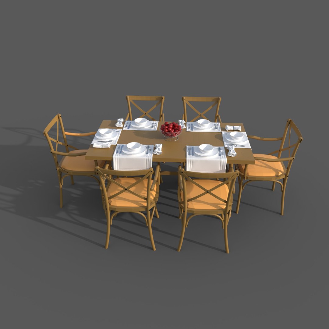 3D Model Dinner Table - TurboSquid 2108133