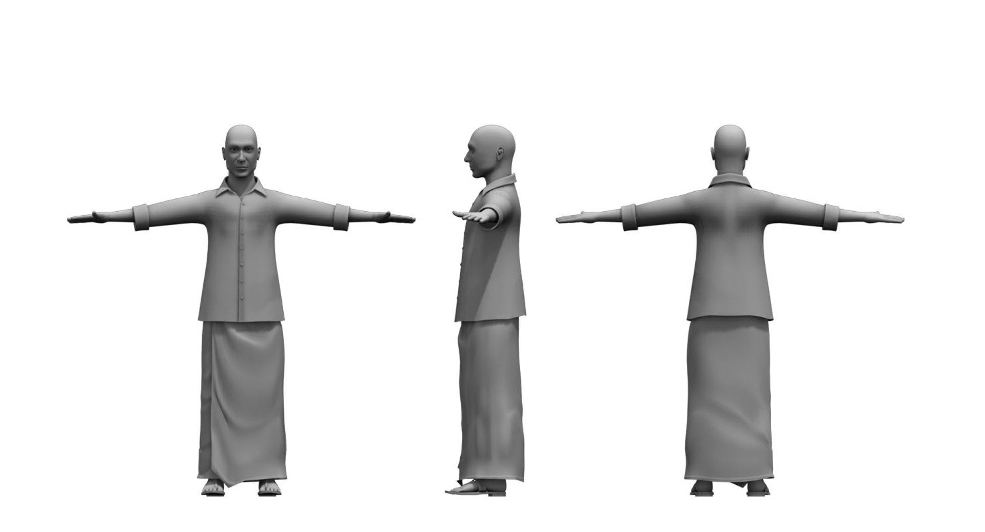3D Traditional Dress Man Model - TurboSquid 1535983