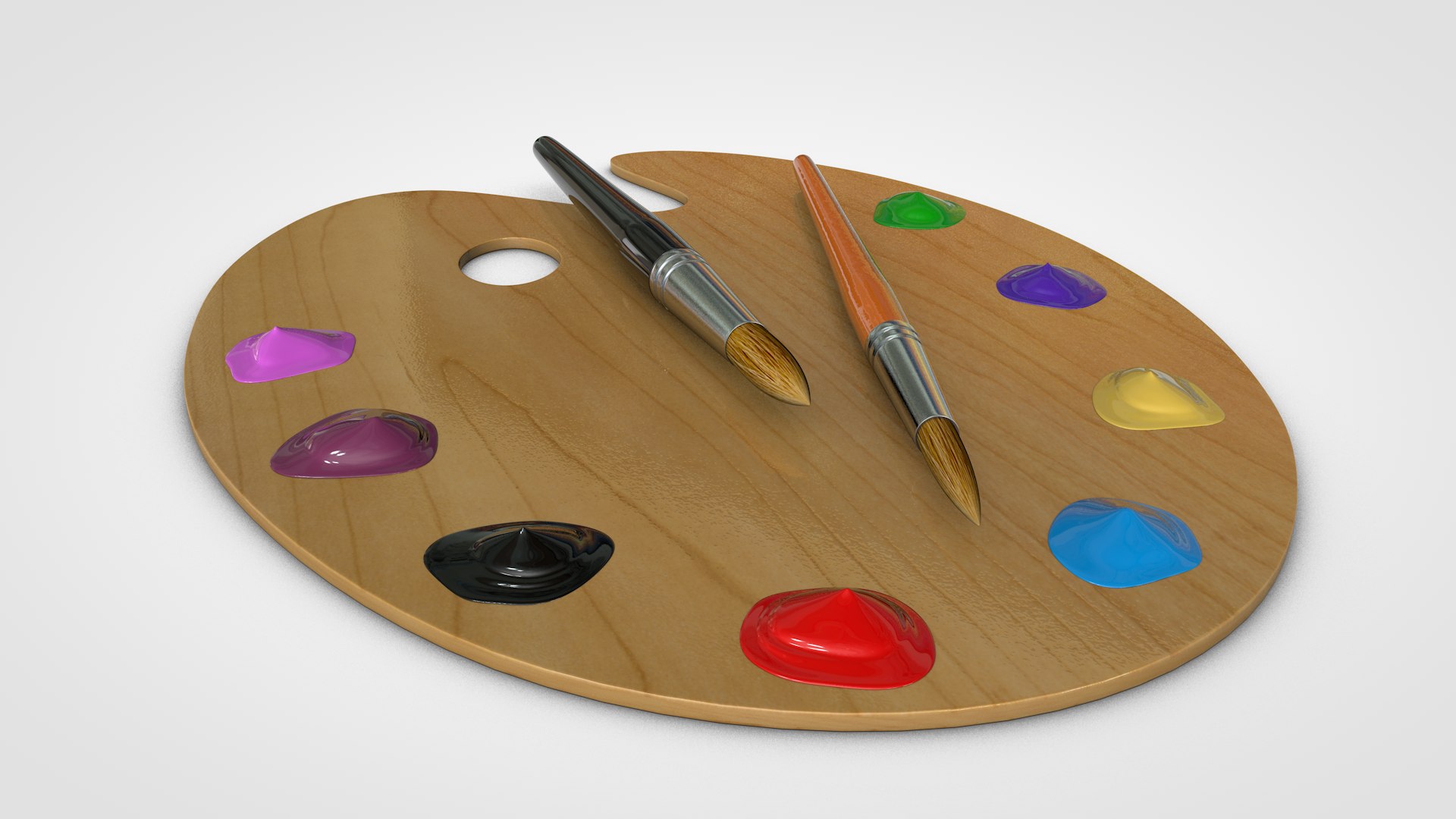 Artist palette 3D model - TurboSquid 1455417