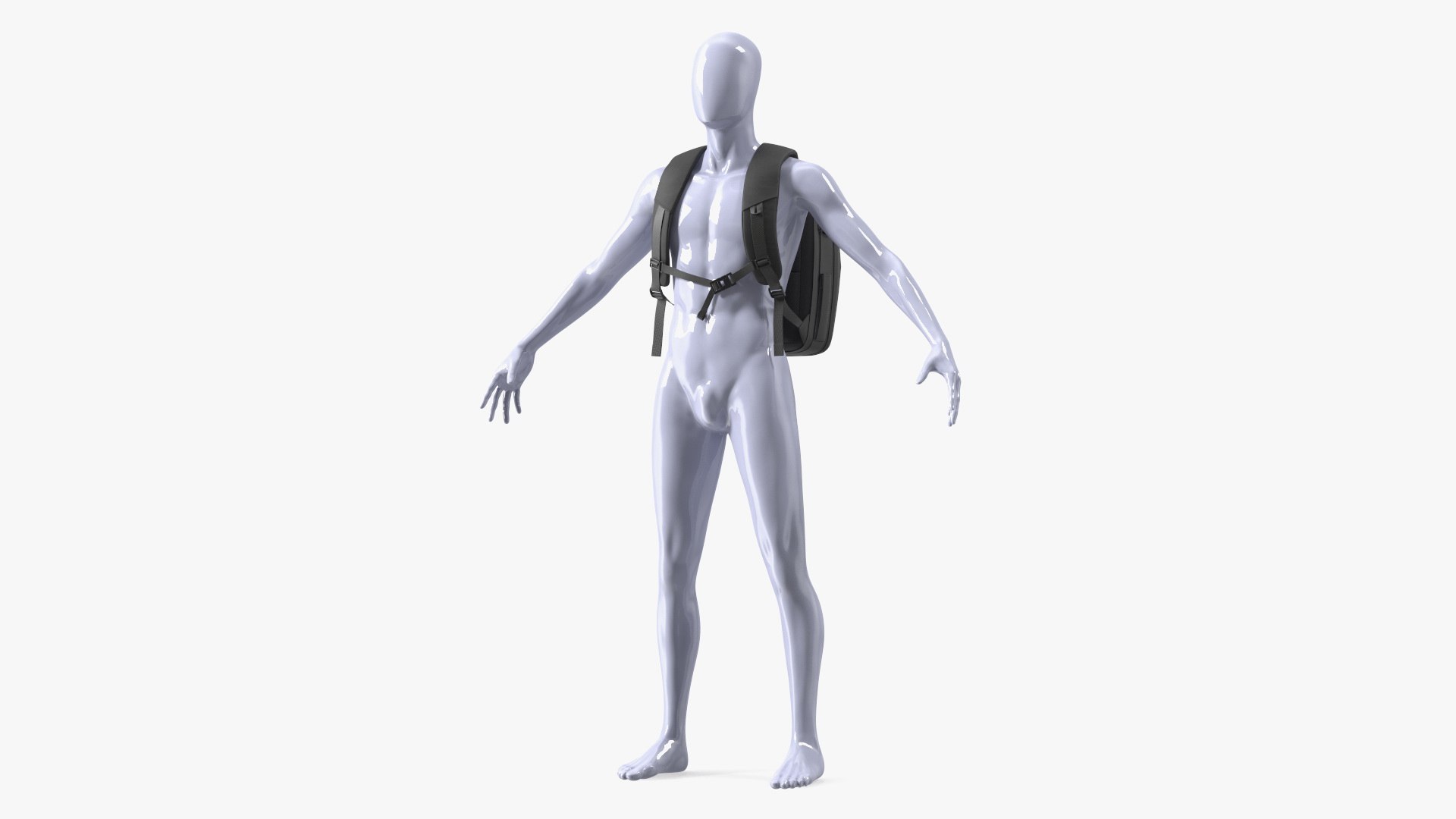 Hard Shell Laptop Backpack Black On Mannequin 3D Model - TurboSquid 2145507