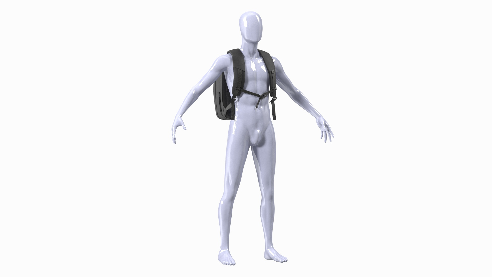 Hard Shell Laptop Backpack Black On Mannequin 3D Model - TurboSquid 2145507