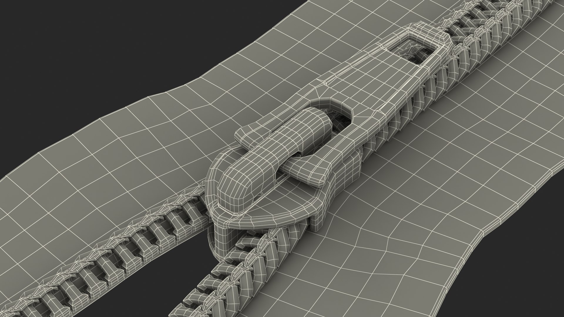 3D Half Open Nylon Coil Zipper Black Model - TurboSquid 1807016