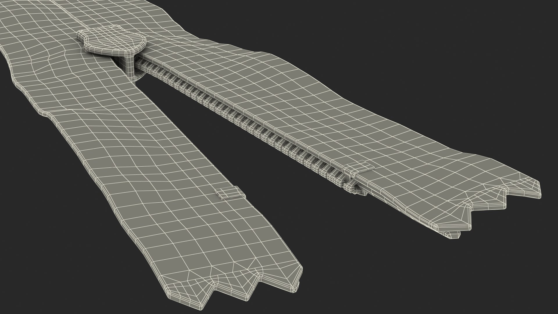 3D Half Open Nylon Coil Zipper Black Model - TurboSquid 1807016