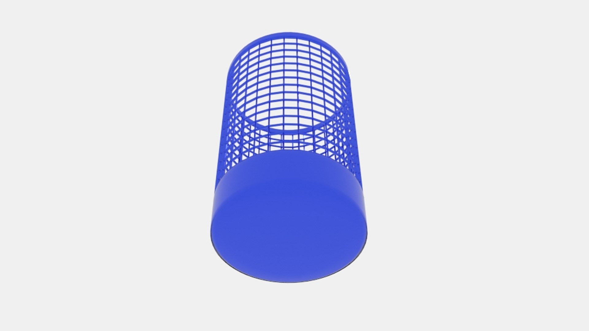 3d model wireframe cylinder bin
