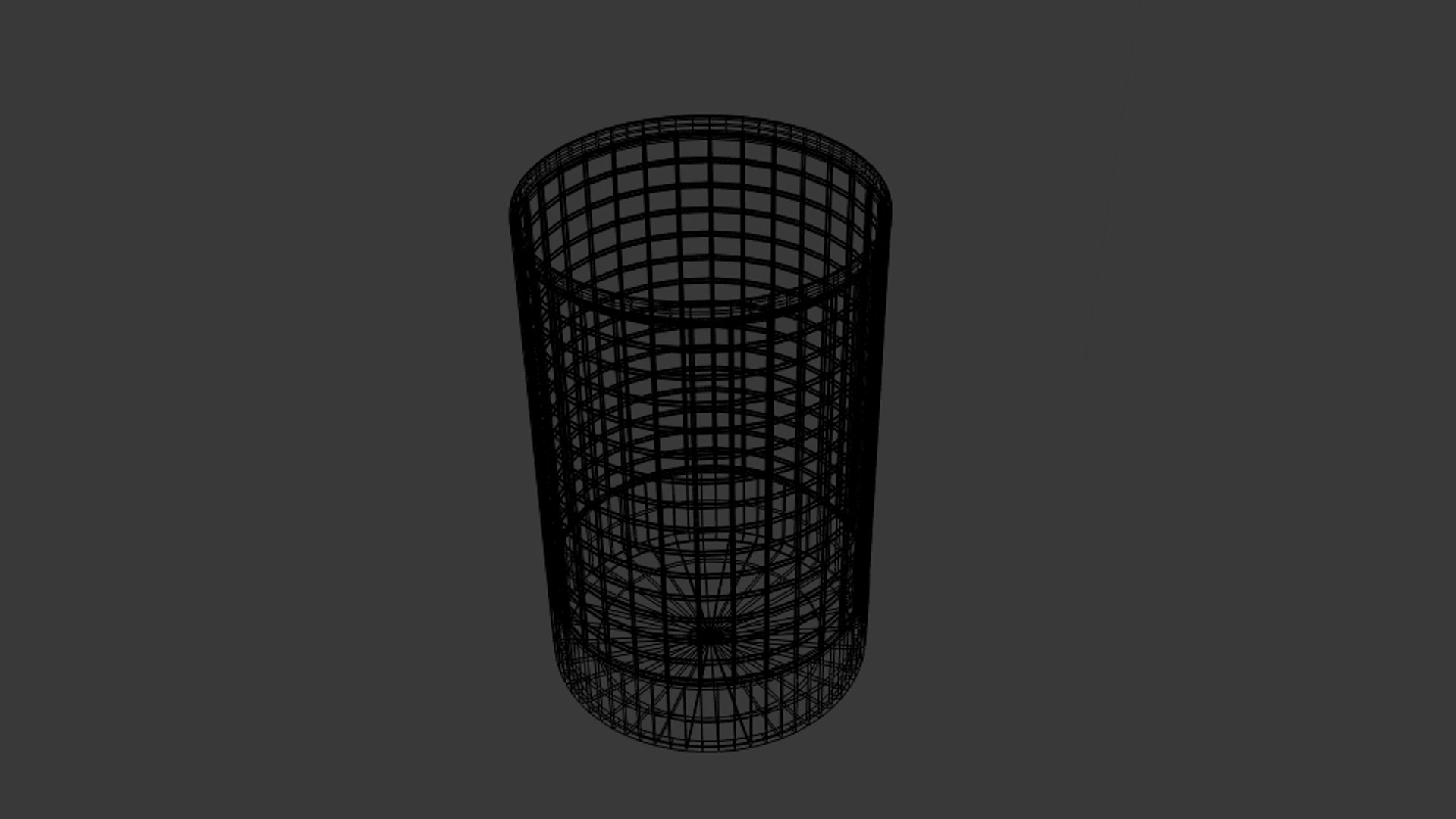 3d model wireframe cylinder bin