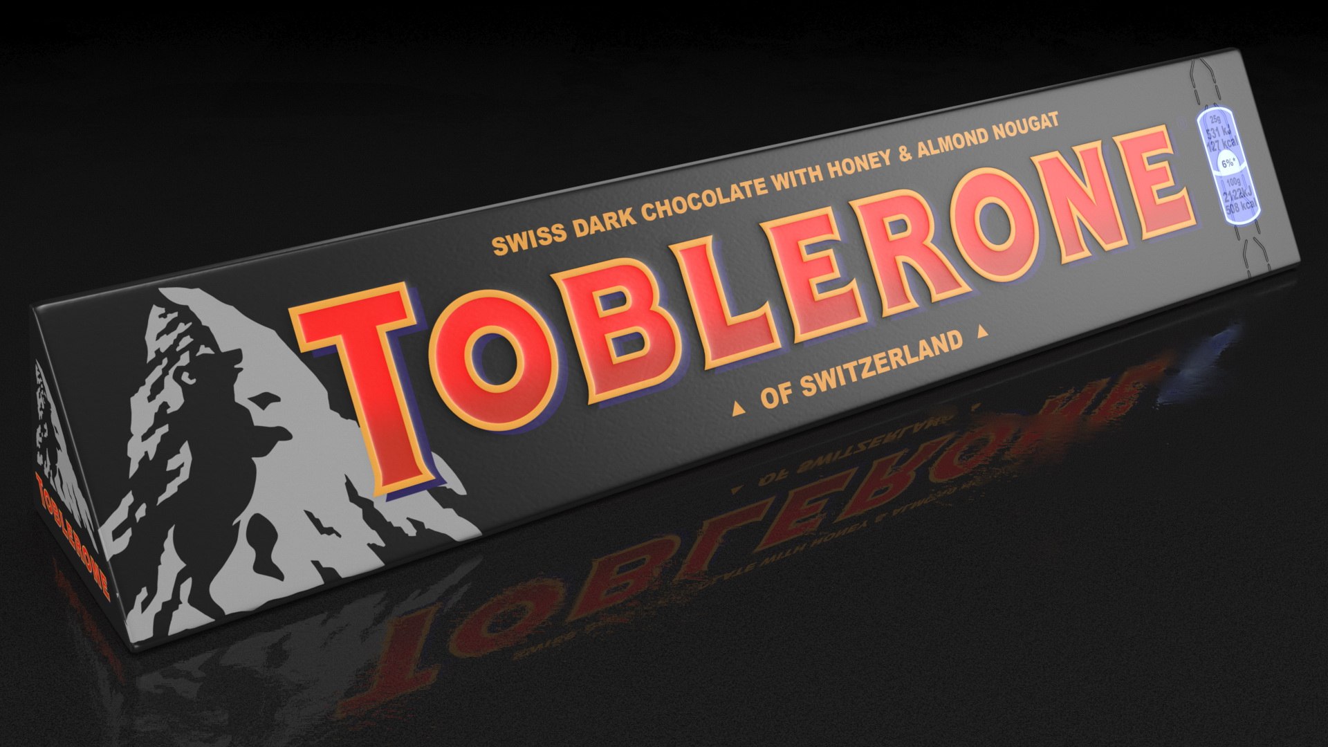 3D Toblerone Dark Chocolate Package - TurboSquid 1769332