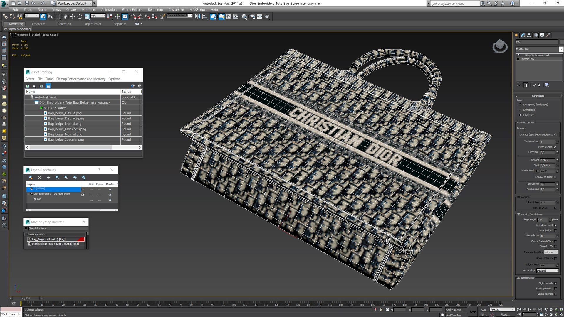 Dior Embroidery Tote Bag Beige 3D Model - TurboSquid 2095087