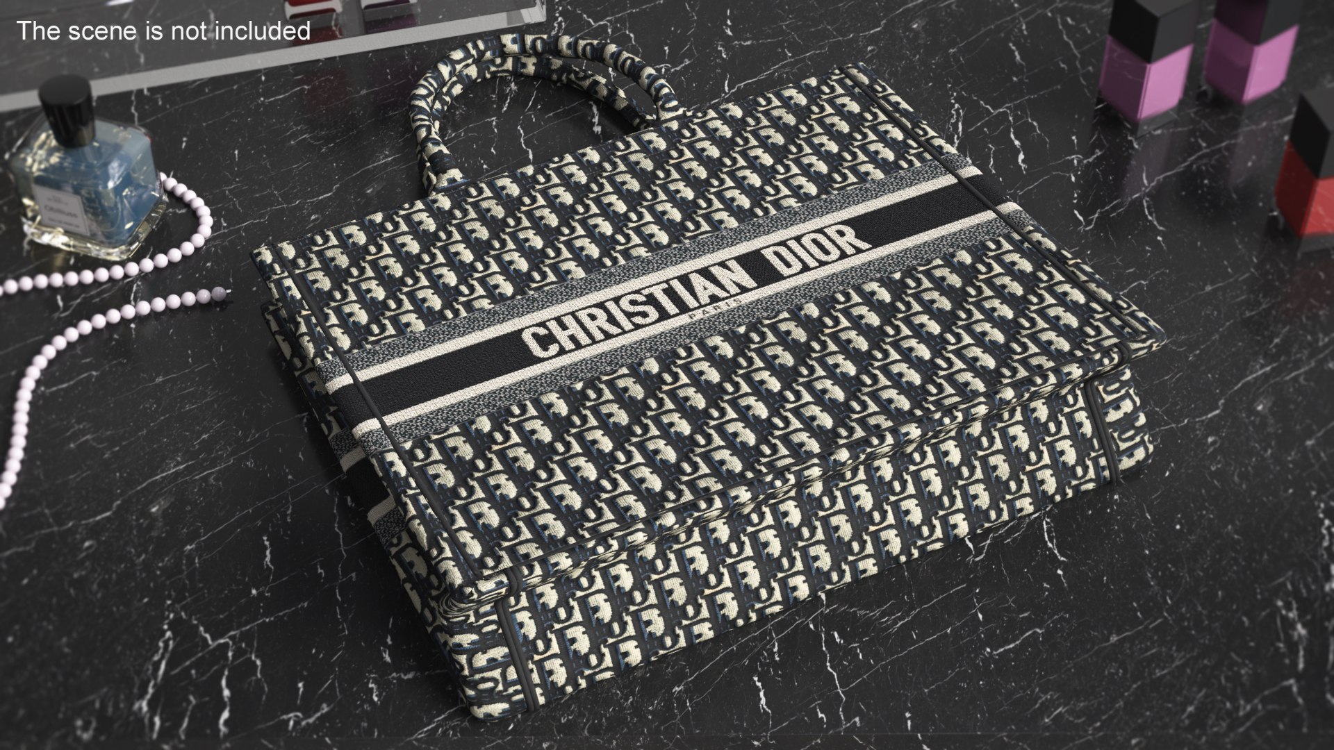 Dior Embroidery Tote Bag Beige 3D Model - TurboSquid 2095087