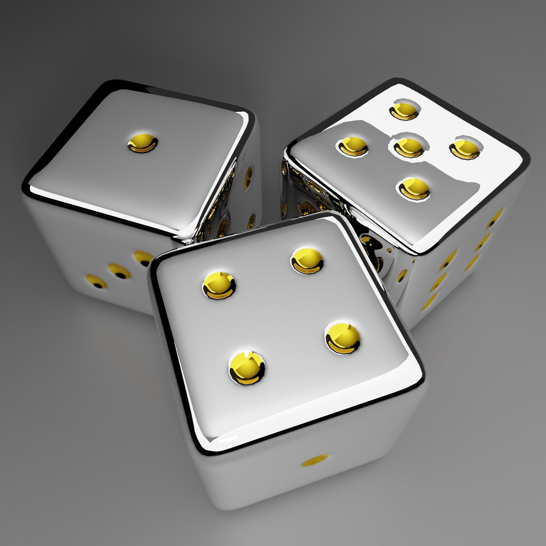 3D Silver Dice - TurboSquid 2013406