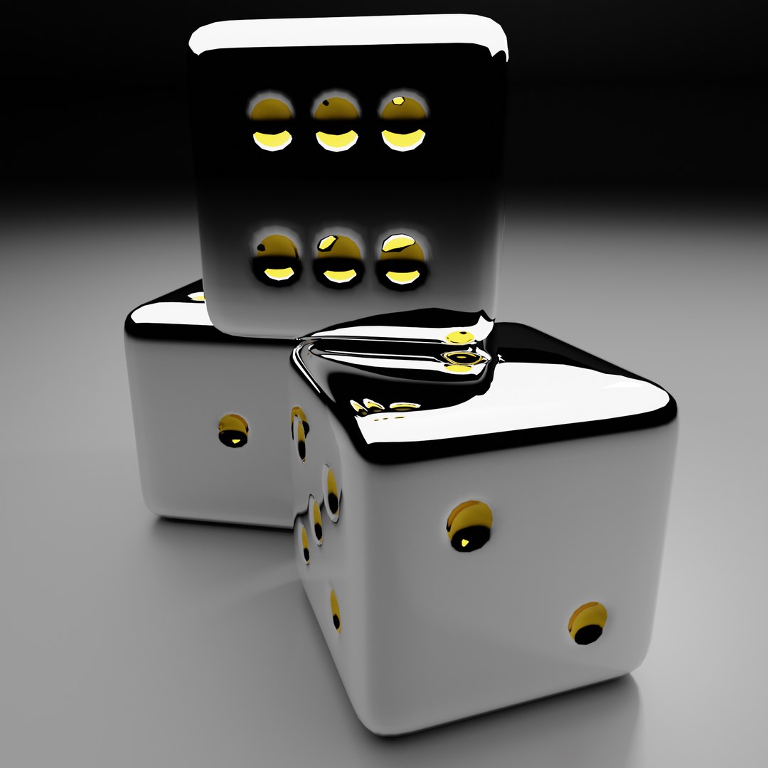 3D Silver Dice - TurboSquid 2013406