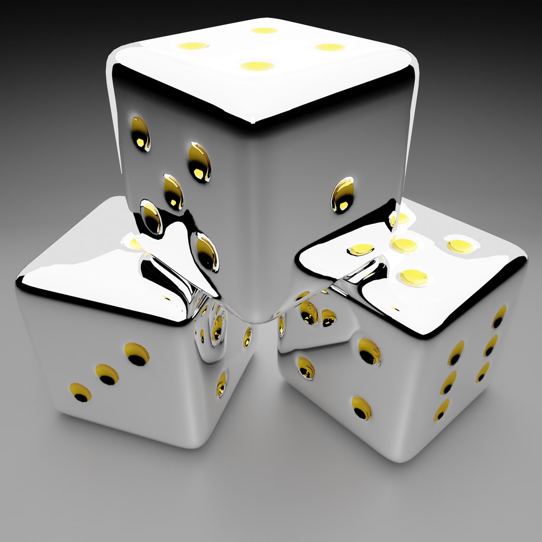 3D Silver Dice - TurboSquid 2013406