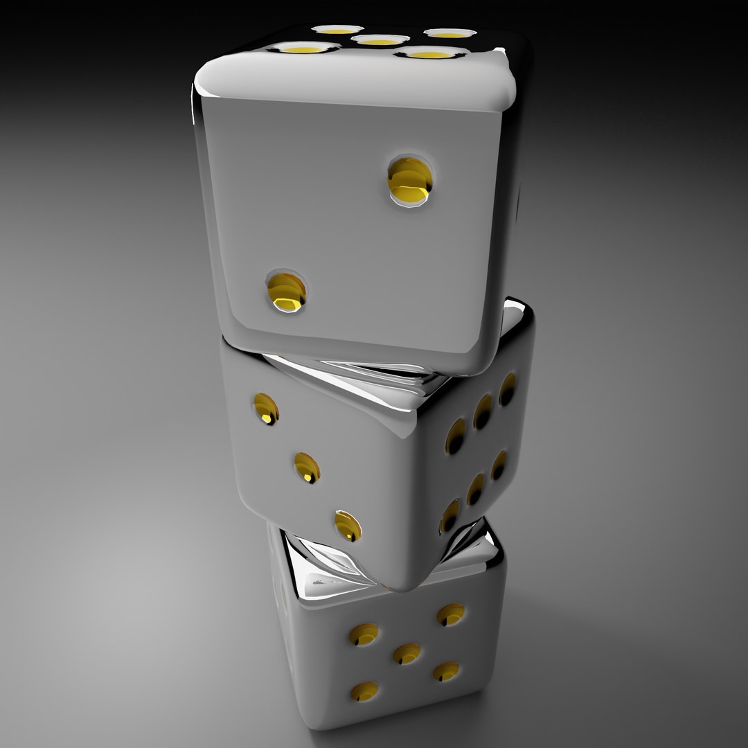 3D Silver Dice - TurboSquid 2013406