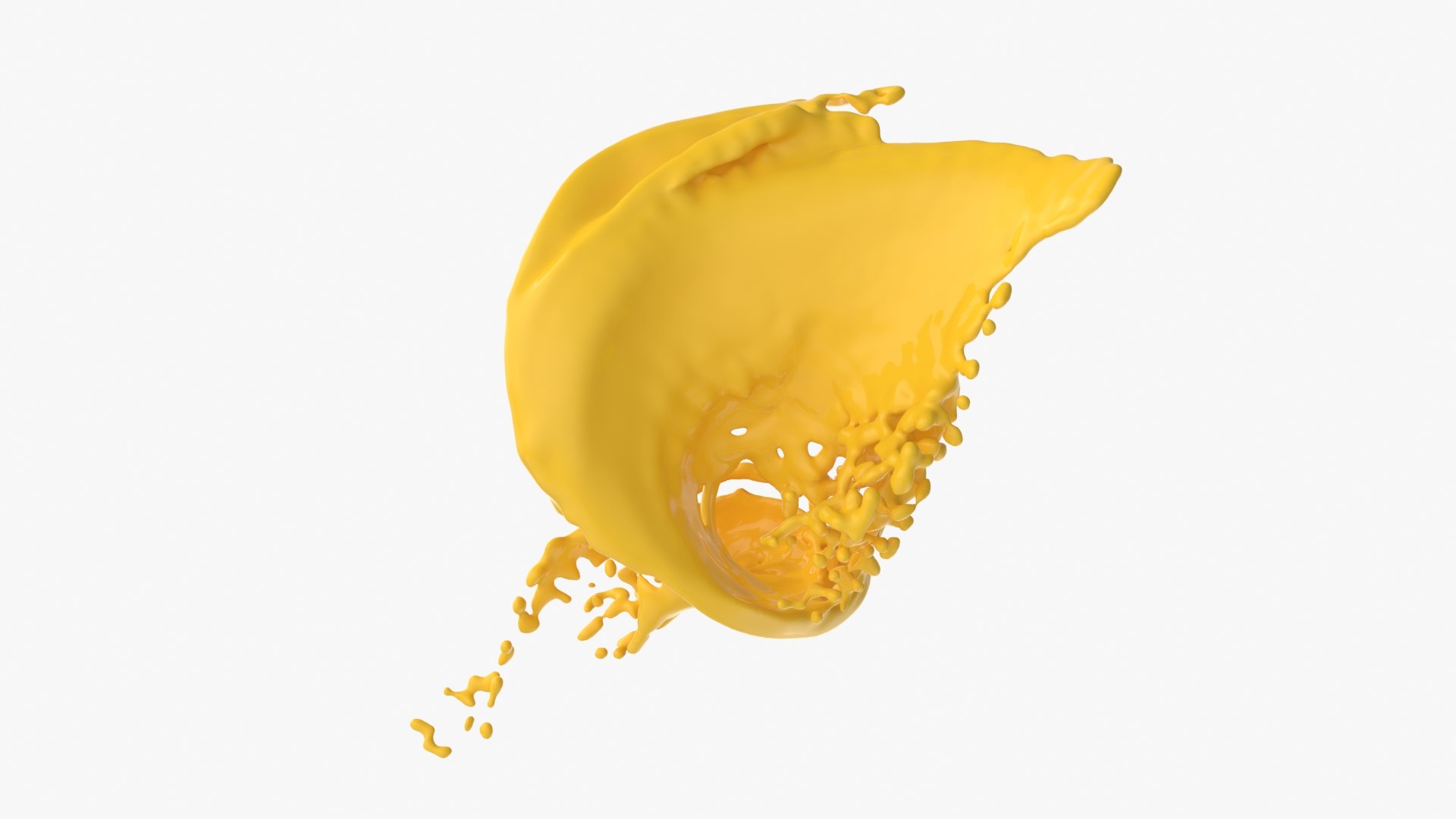 3D Yellow Splash 07 - TurboSquid 1872425