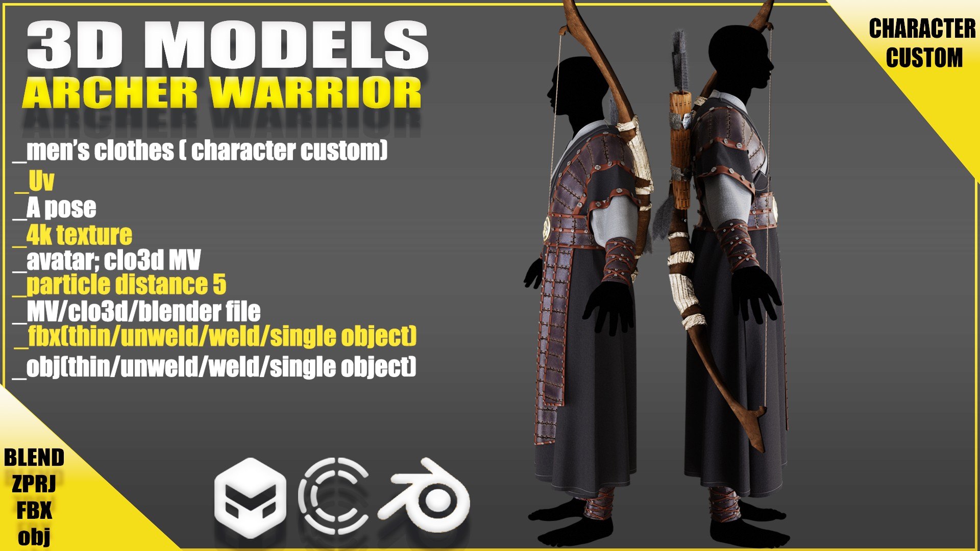 3D Archer Warrior Model - TurboSquid 2255085