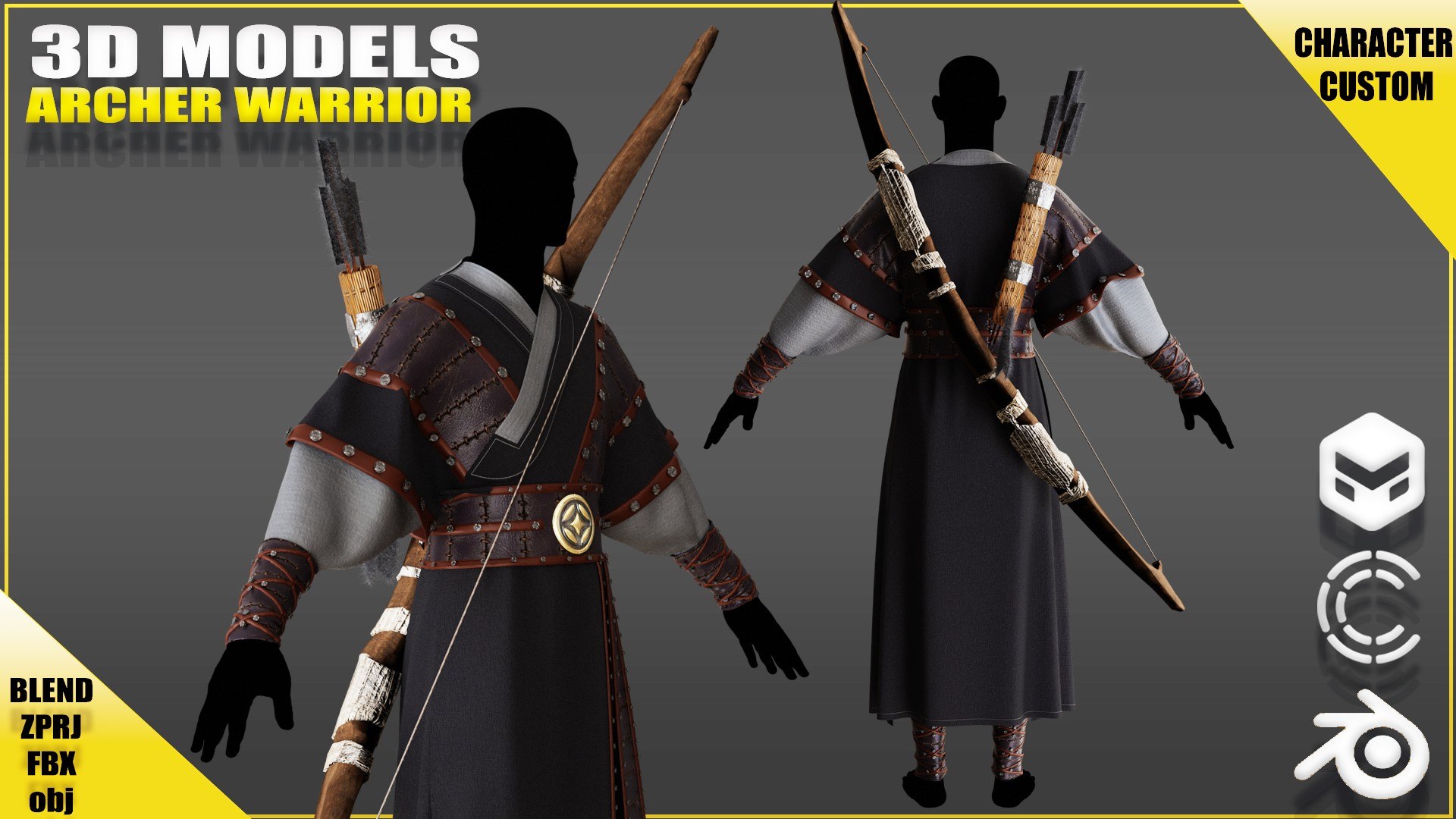 3D Archer Warrior Model - TurboSquid 2255085