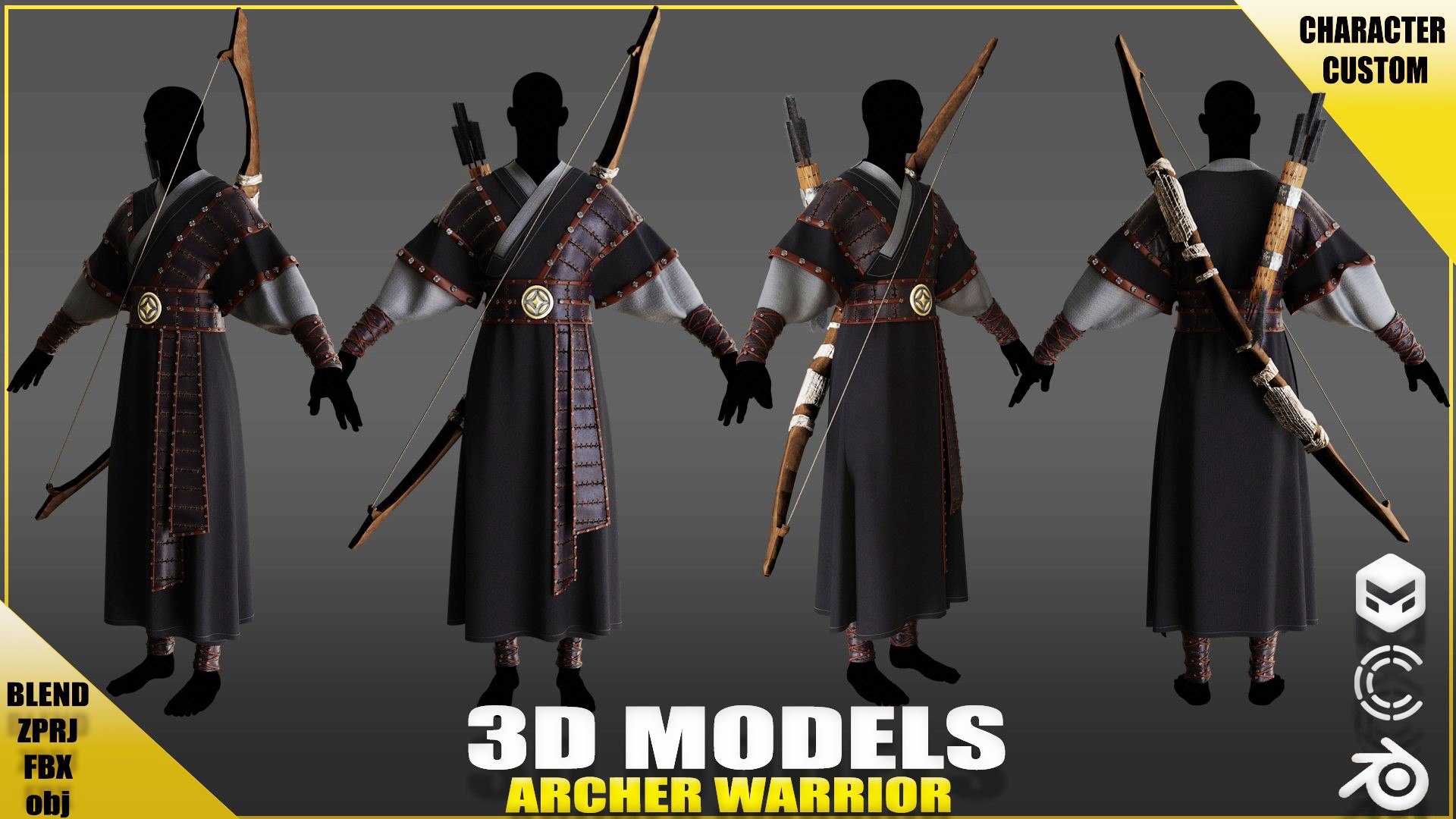 3D Archer Warrior Model - TurboSquid 2255085