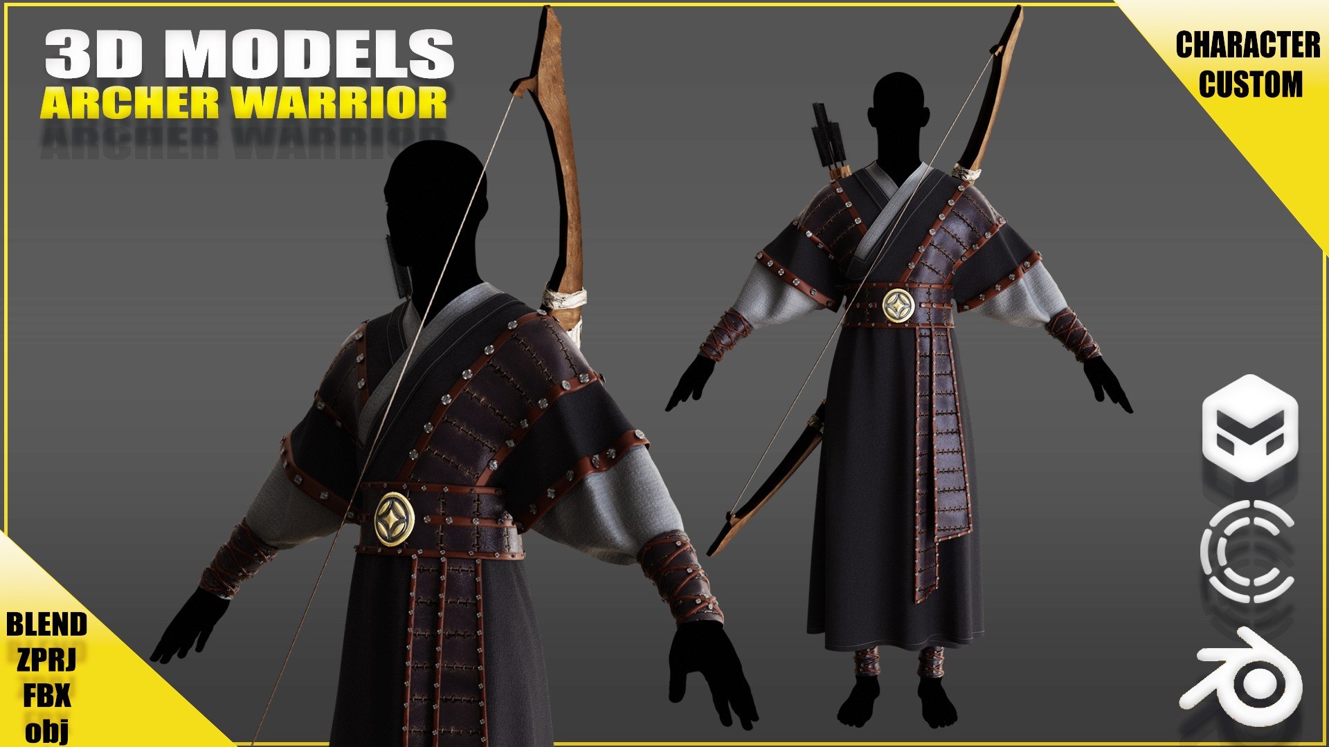3D Archer Warrior Model - TurboSquid 2255085