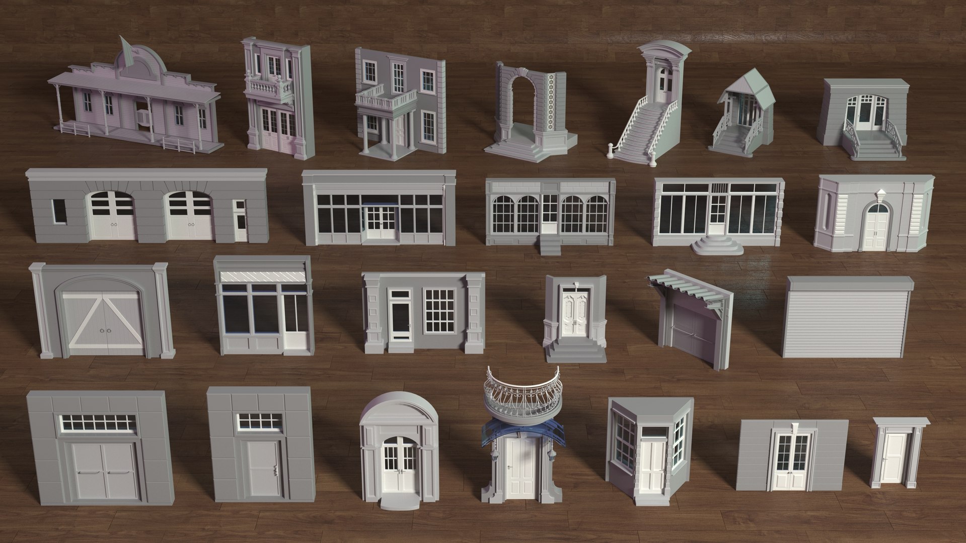 Building Facade Collection 1 - 25 Pieces 3D Model - TurboSquid 1838744