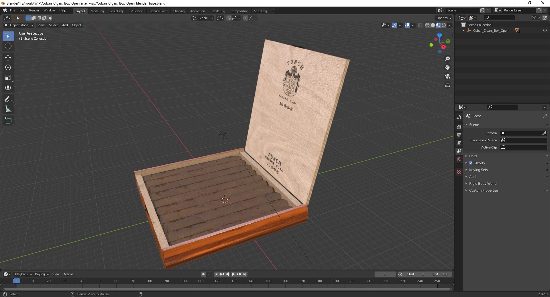 3D Model Cuban Cigars Box Open - TurboSquid 2273079