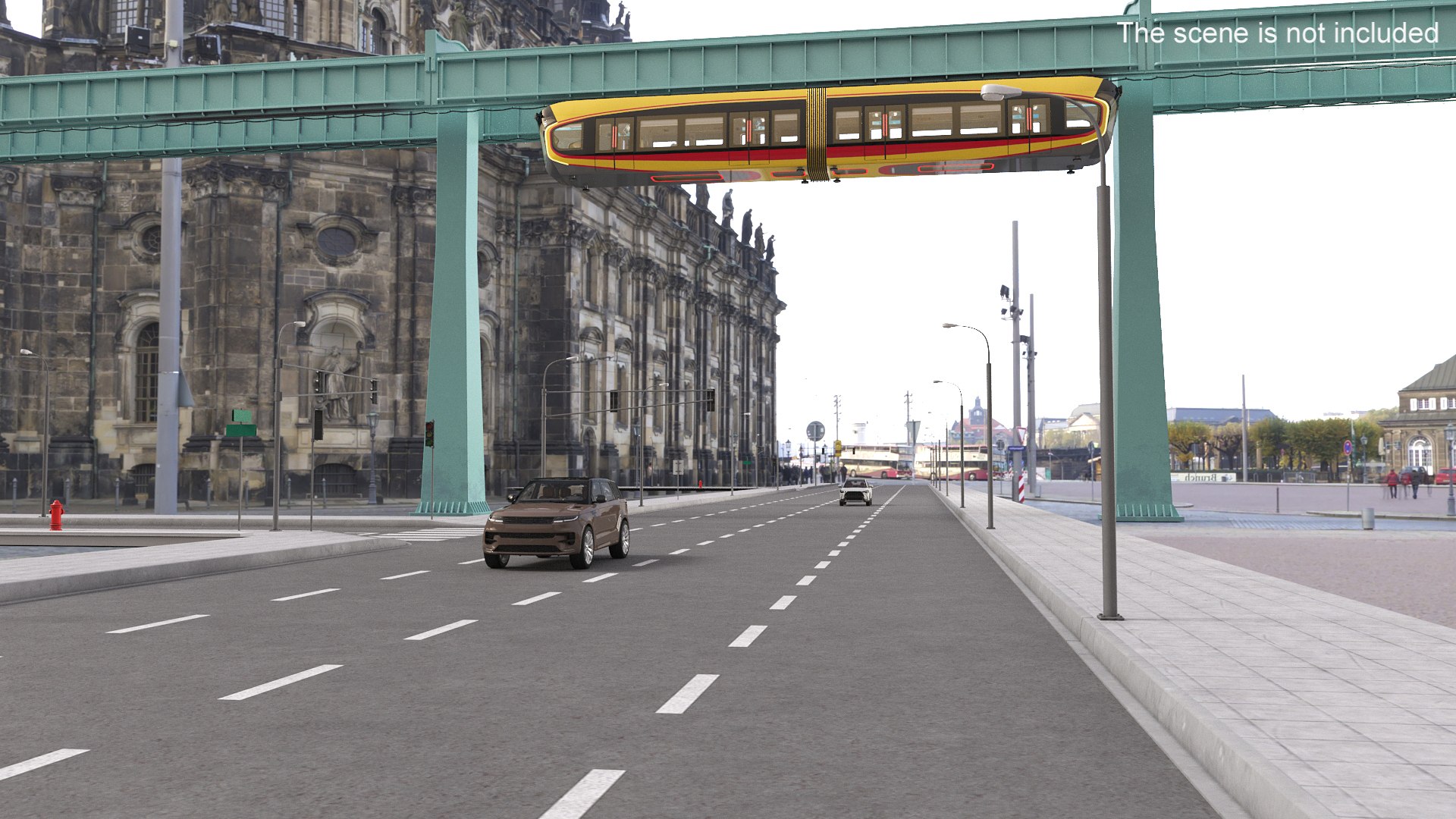 3D Model Urban Suspended Monorail And Highway - TurboSquid 2376561