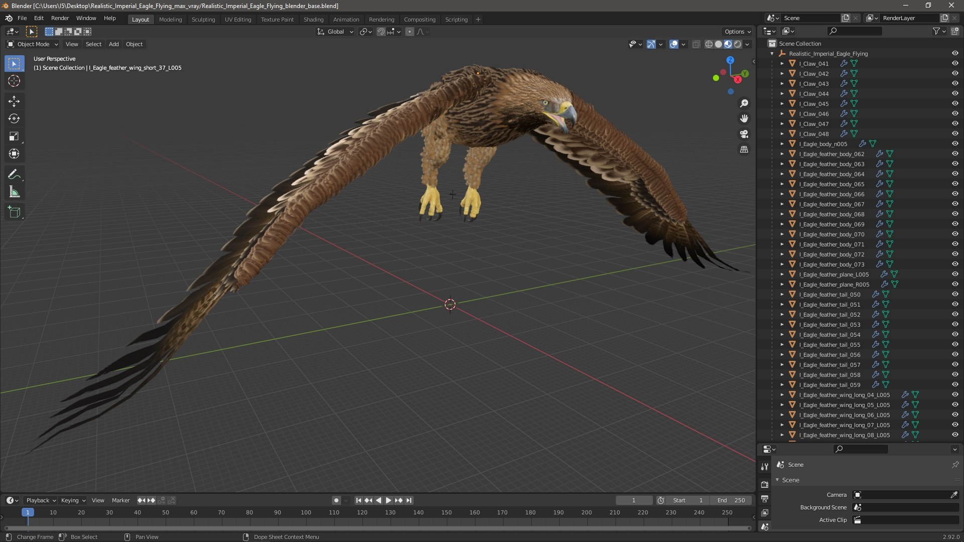 3D Realistic Imperial Eagle Flying Model - TurboSquid 2250023