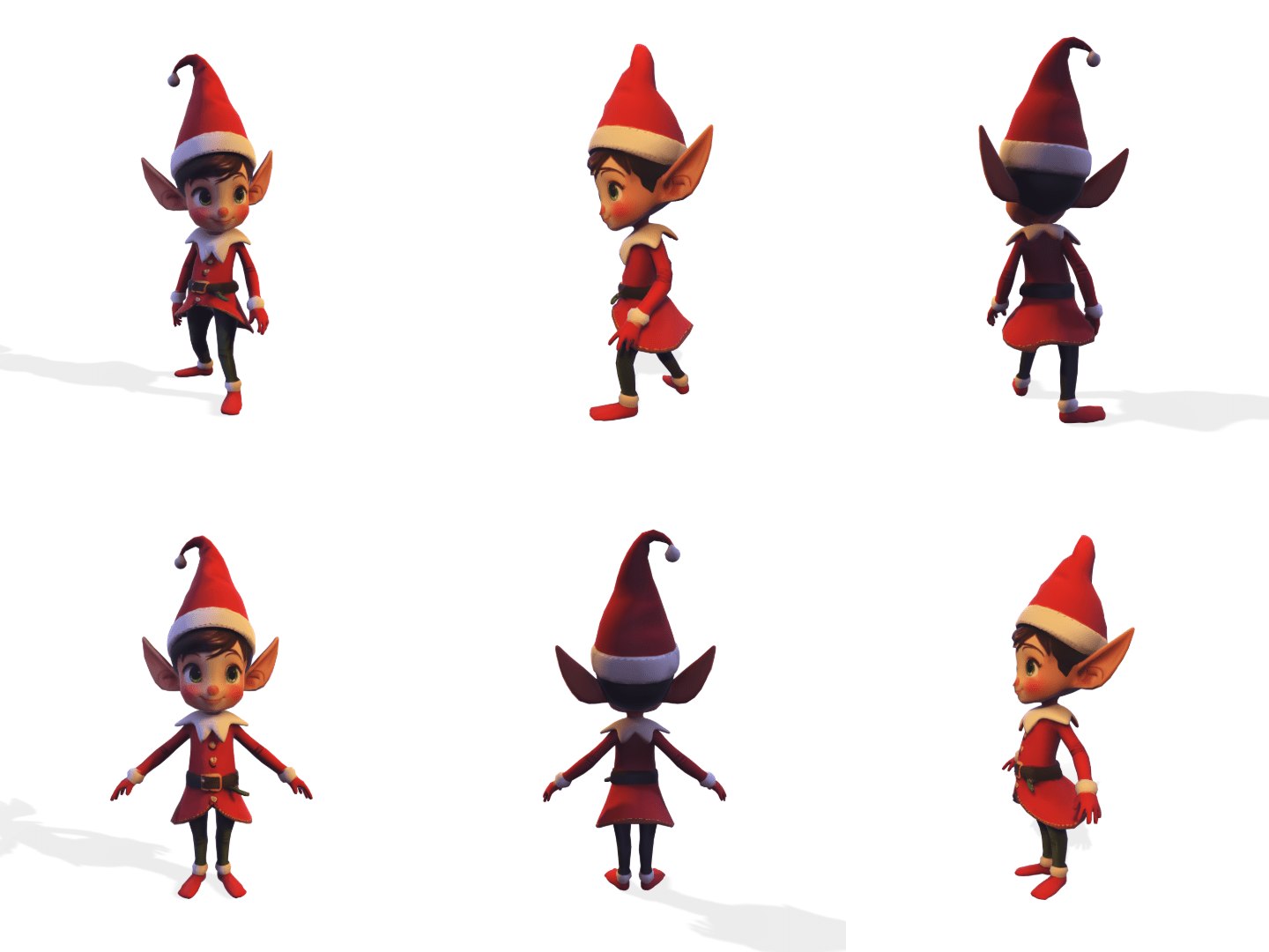 Elf Gnome Santa Christmas Tree Bundle 5 Sets 3D Model - TurboSquid 2326109