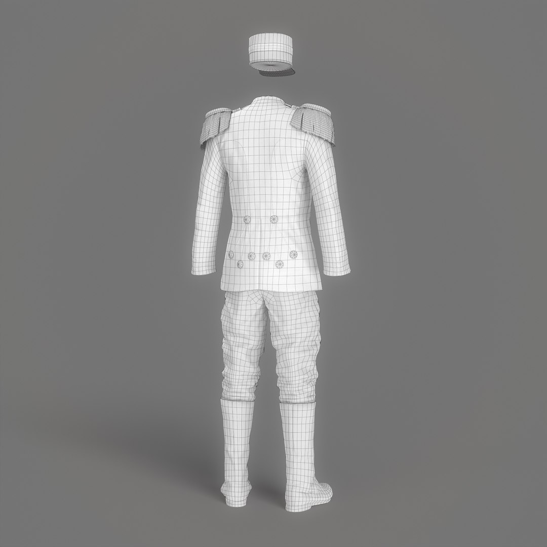 Vintage Military Uniform Green Game Ready 3D Model - TurboSquid 1895546