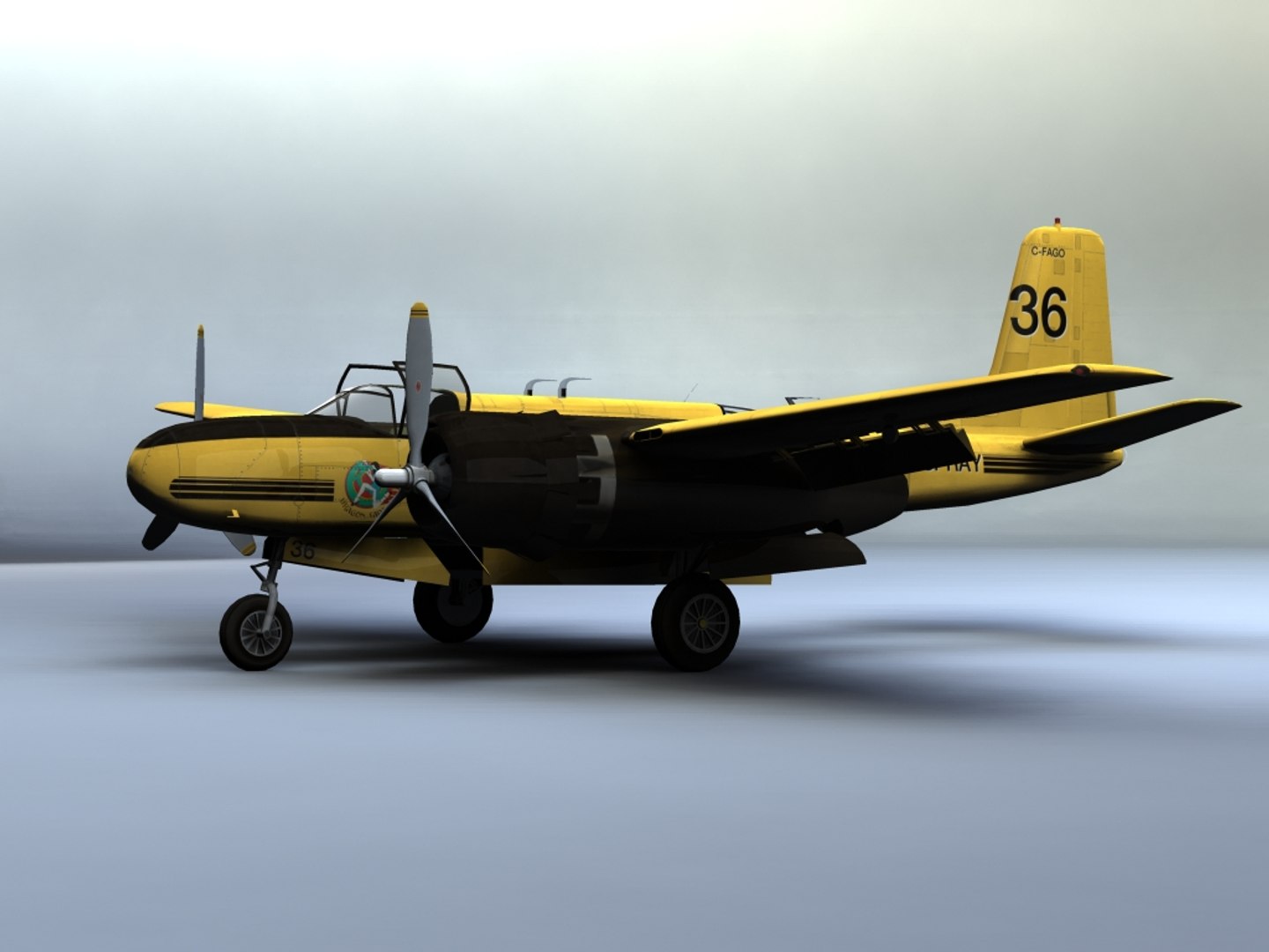 A-26 Invader Bomber Dragon Obj