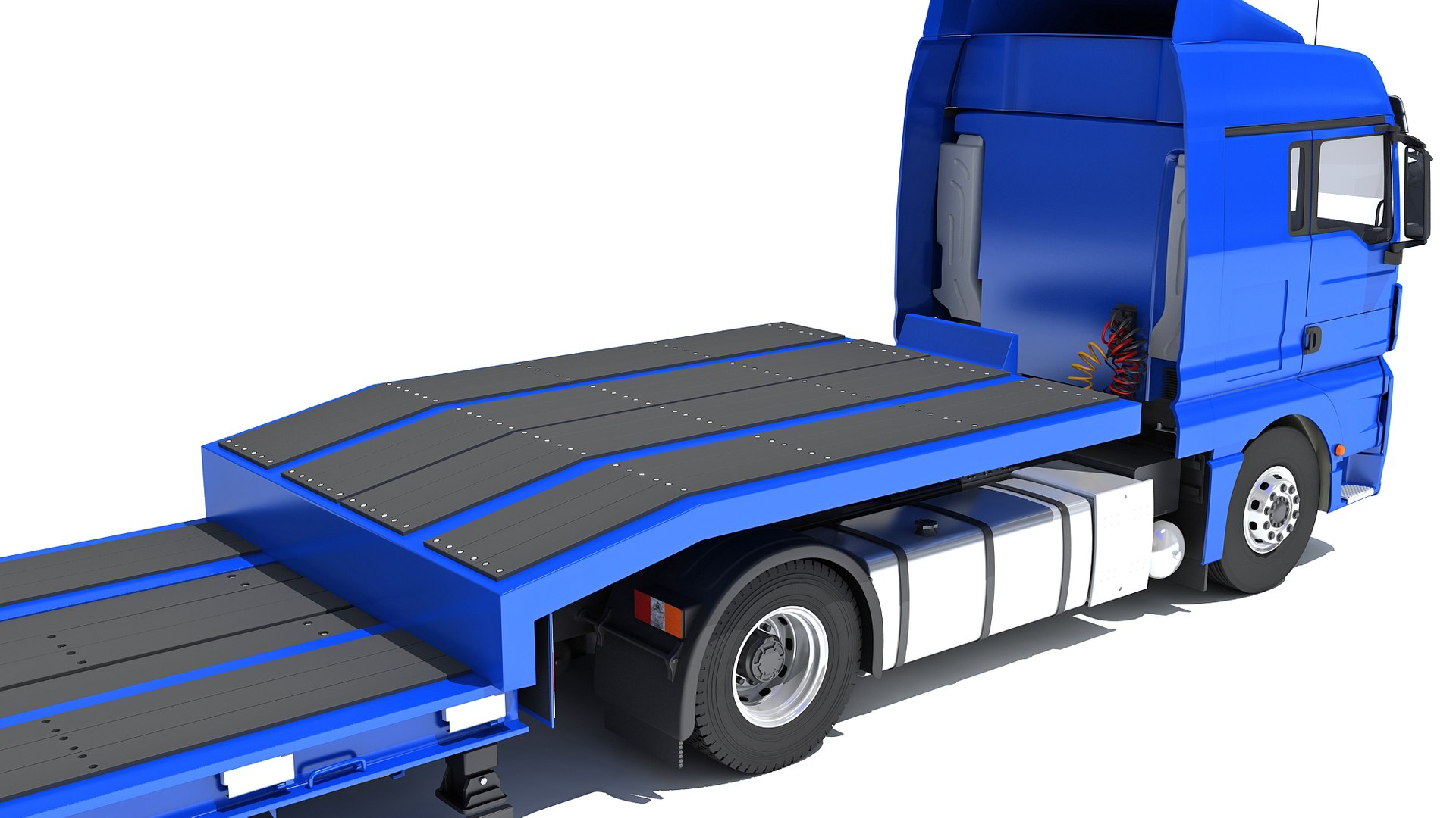 3D Model Heavy Truck With Semi Low Loader Trailer - TurboSquid 2185603