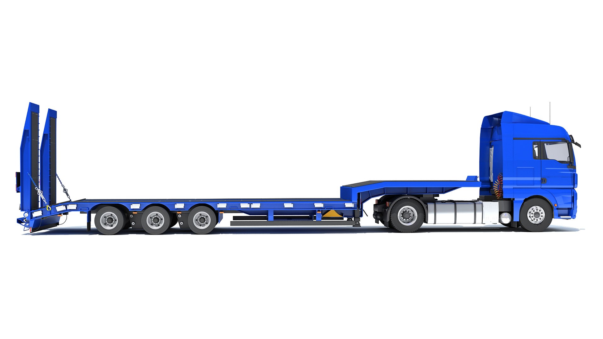3D Model Heavy Truck With Semi Low Loader Trailer - TurboSquid 2185603