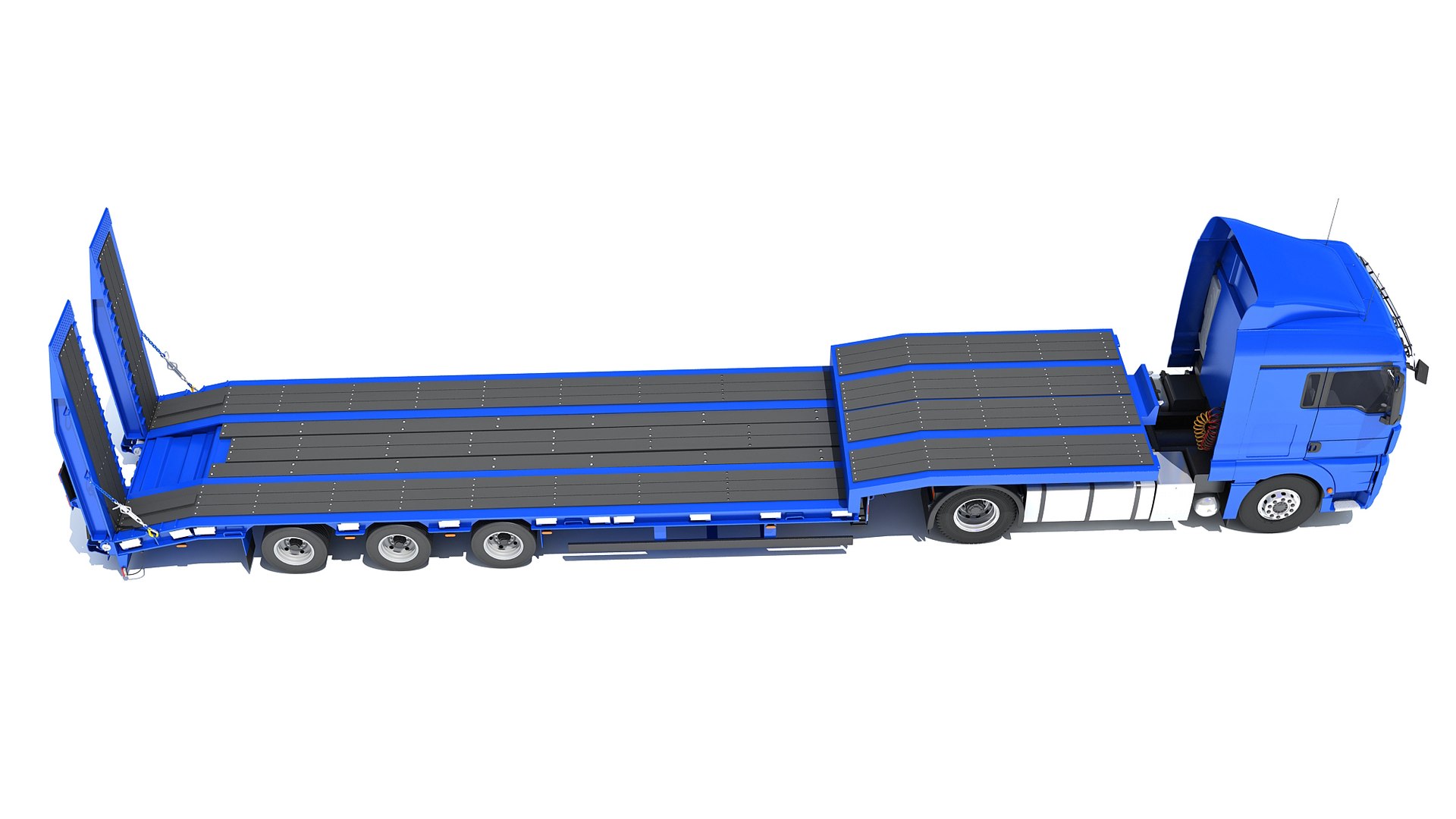 3D Model Heavy Truck With Semi Low Loader Trailer - TurboSquid 2185603