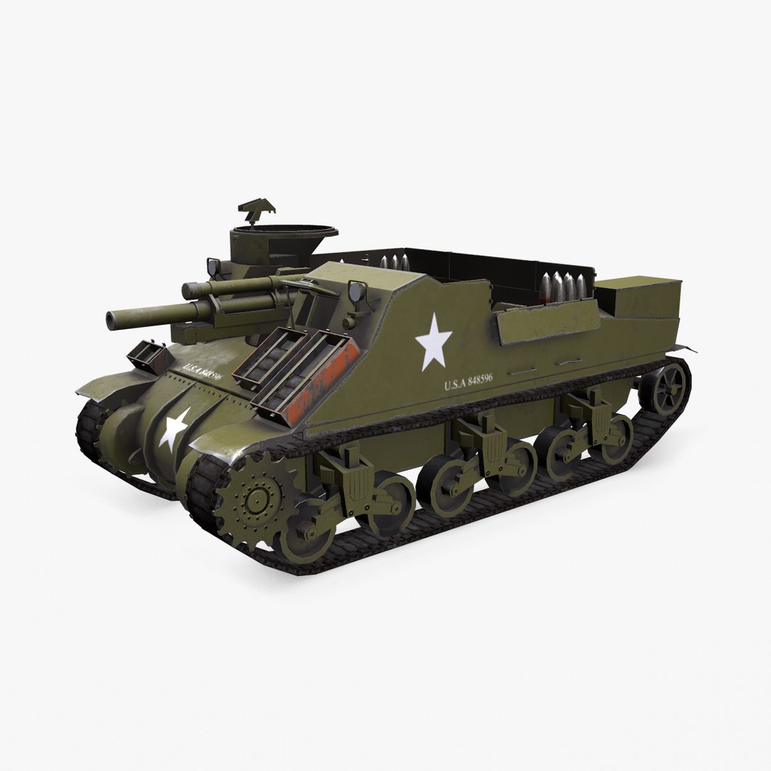 M7 priest howitzer 3D model - TurboSquid 1607975
