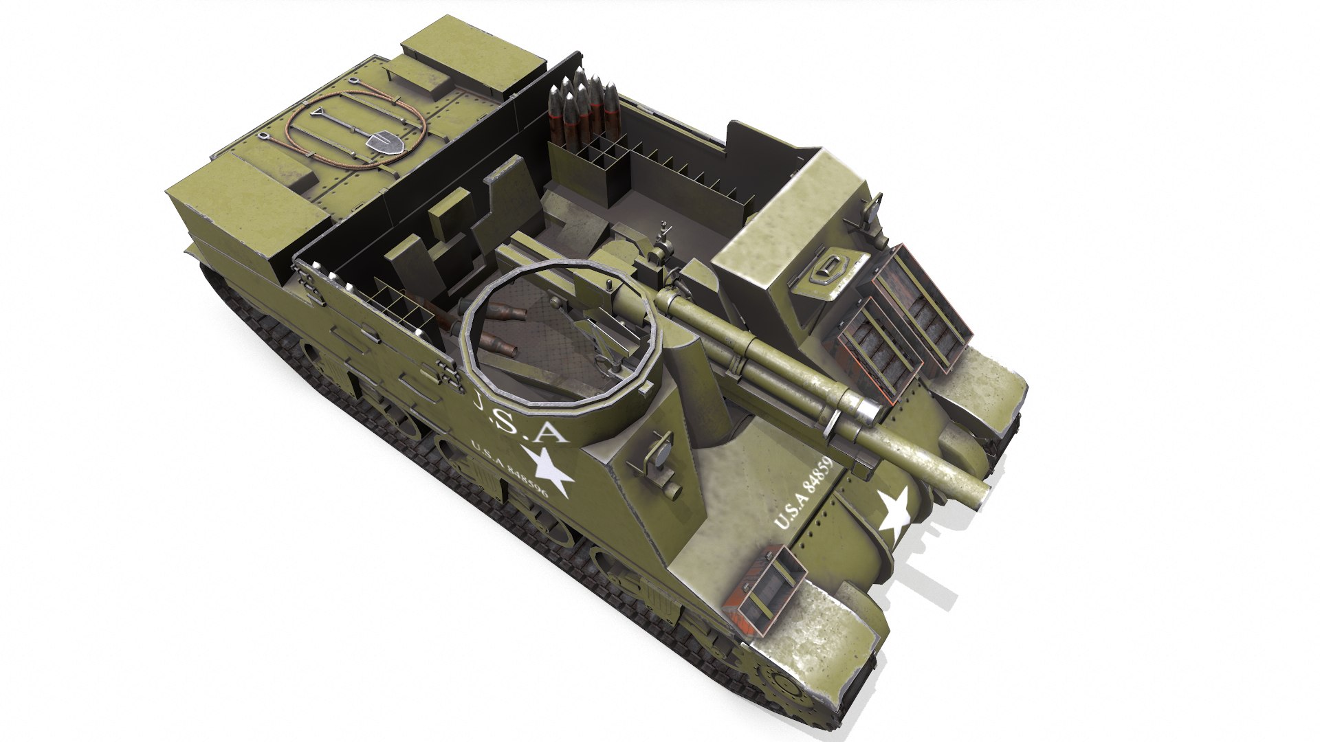 M7 Priest Howitzer 3D Model - TurboSquid 1607975