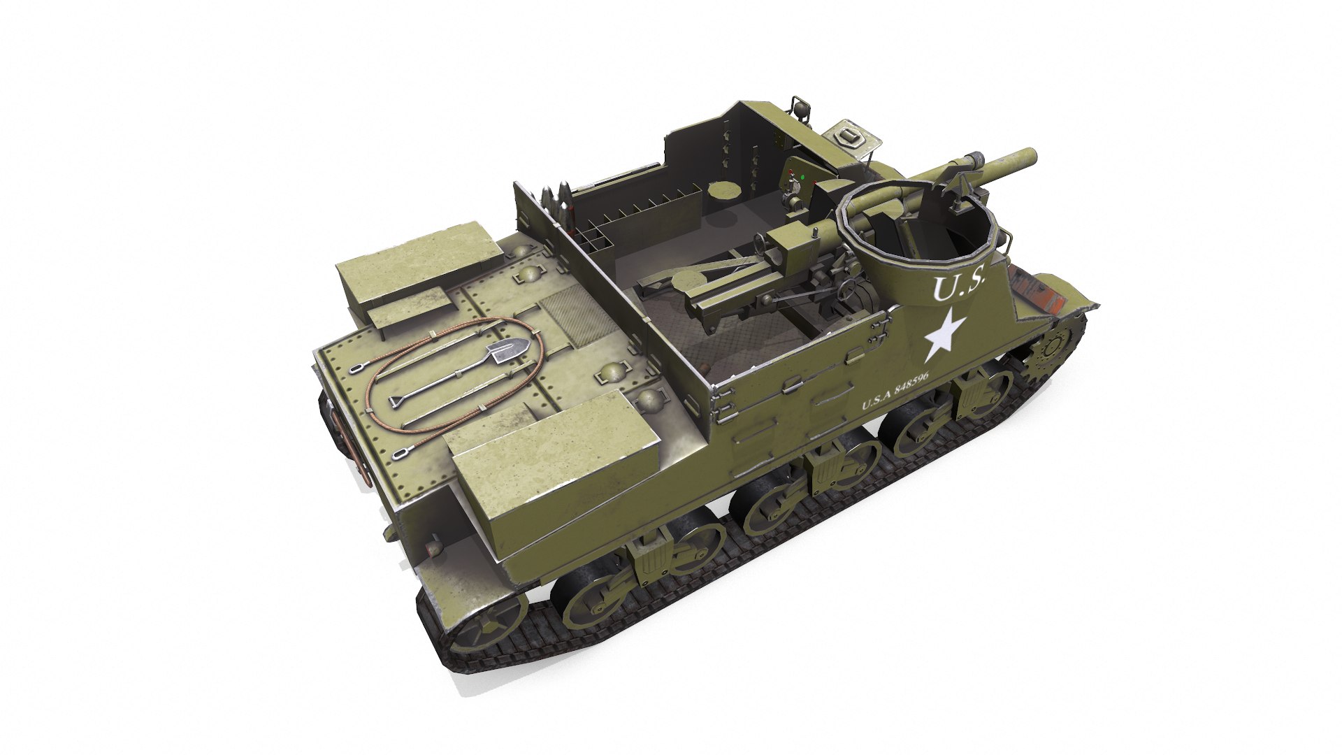 M7 Priest Howitzer 3D Model - TurboSquid 1607975