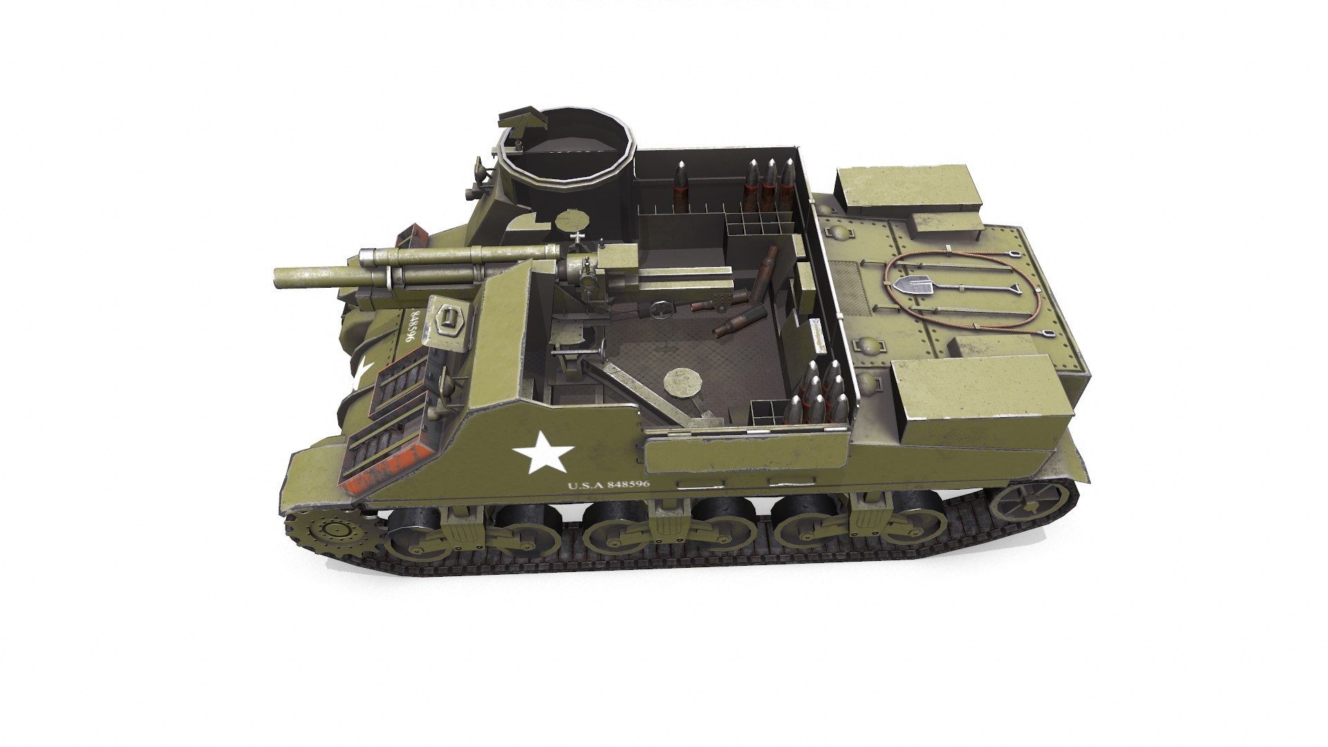 M7 Priest Howitzer 3D Model - TurboSquid 1607975