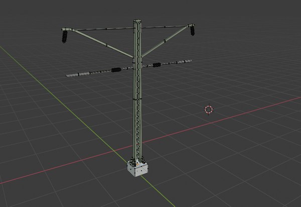Middle overhead line mast 3D model - TurboSquid 1710078