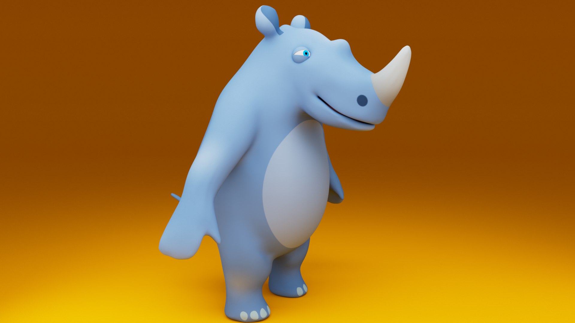 Stylized Cartoon Anthropomorphic Rhinoceros 3D Model Model - TurboSquid ...