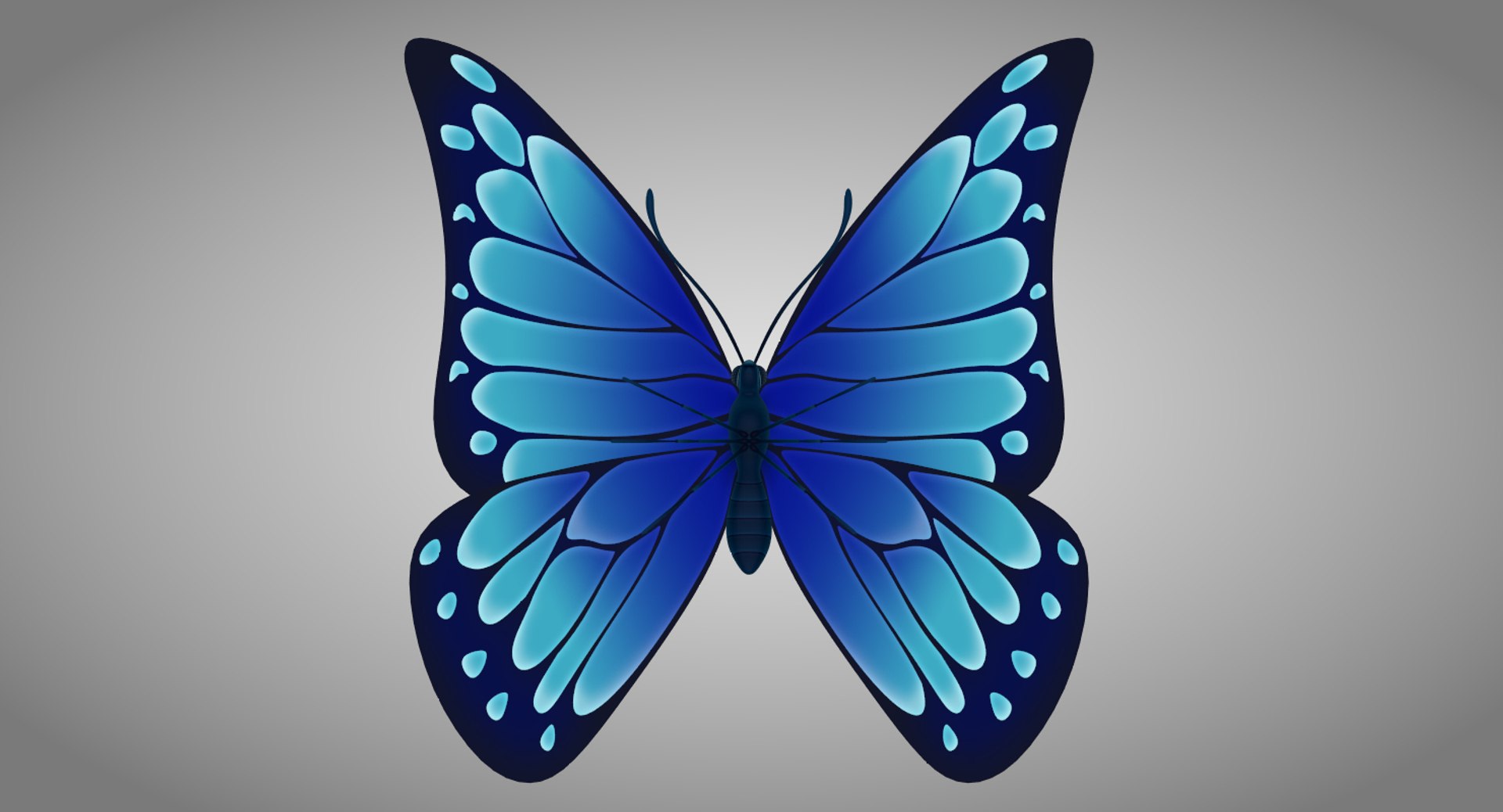 Beautiful Butterfly Cartoon Ar 3d Model