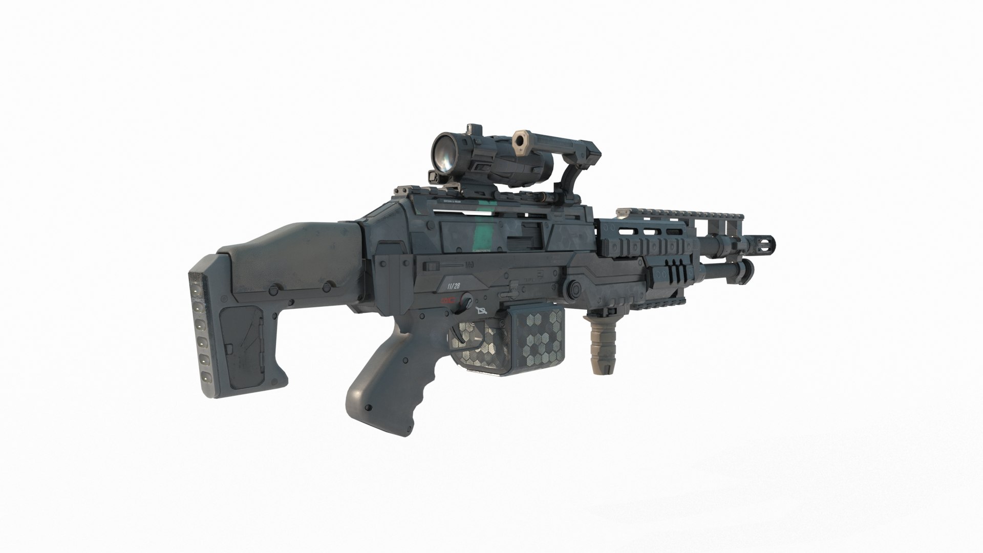 3D Model Future Sci-fi Light Machine Gun - TurboSquid 2295877