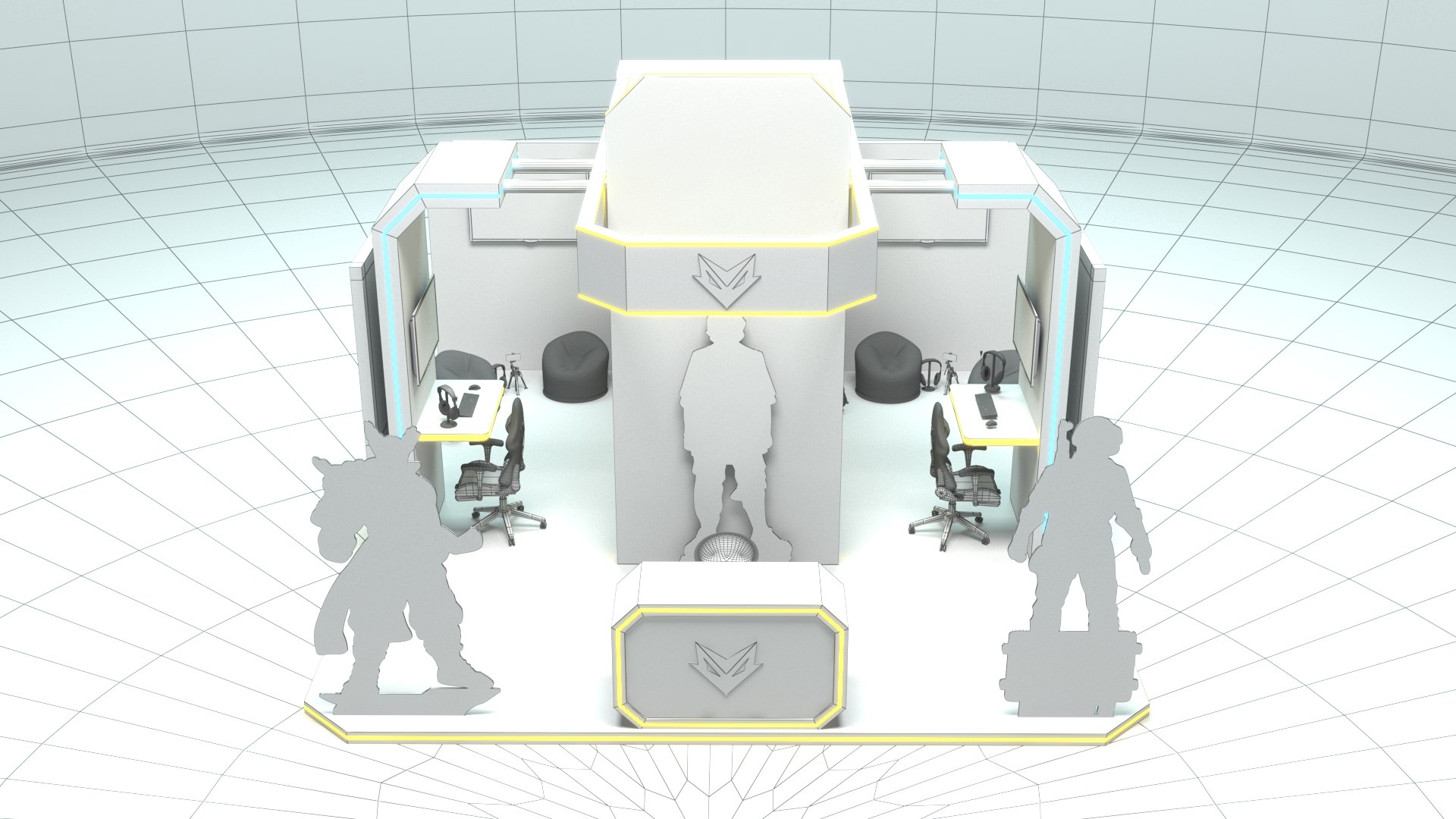 Exhibition Gaming Stall 3D Model - TurboSquid 2219502